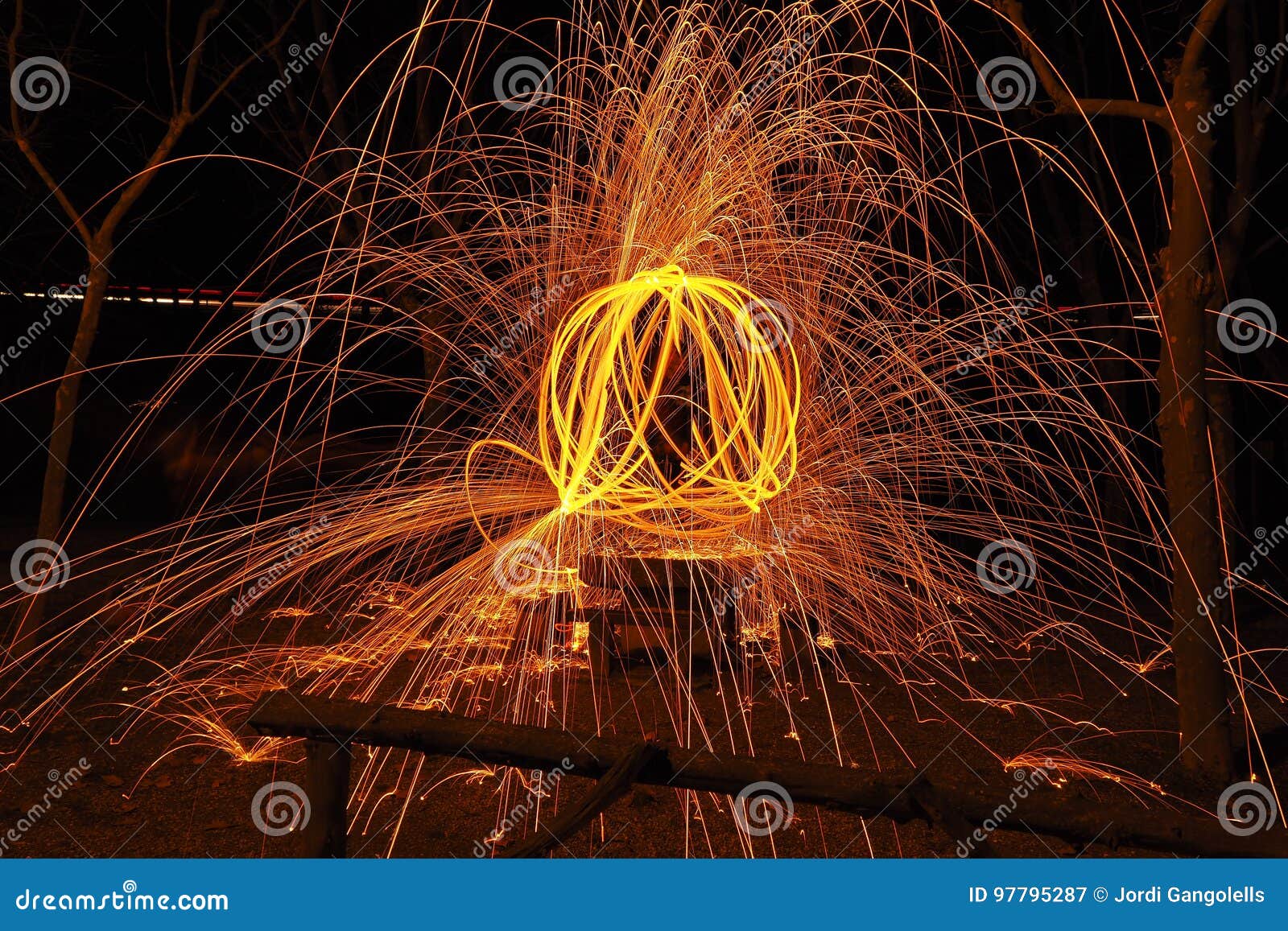 Spin circle stock image. Image of dark, steel, spin, lightpainting ...