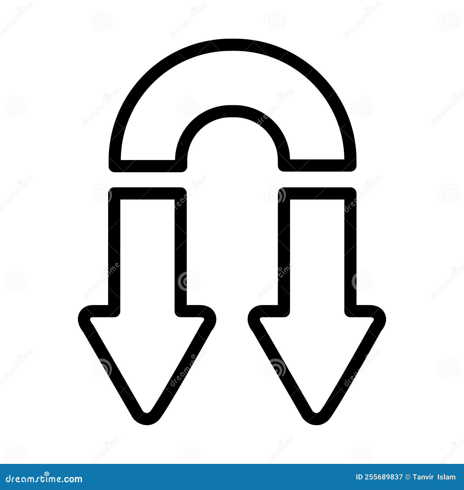 Spin Down Arrow Icon stock vector. Illustration of designed - 255689837