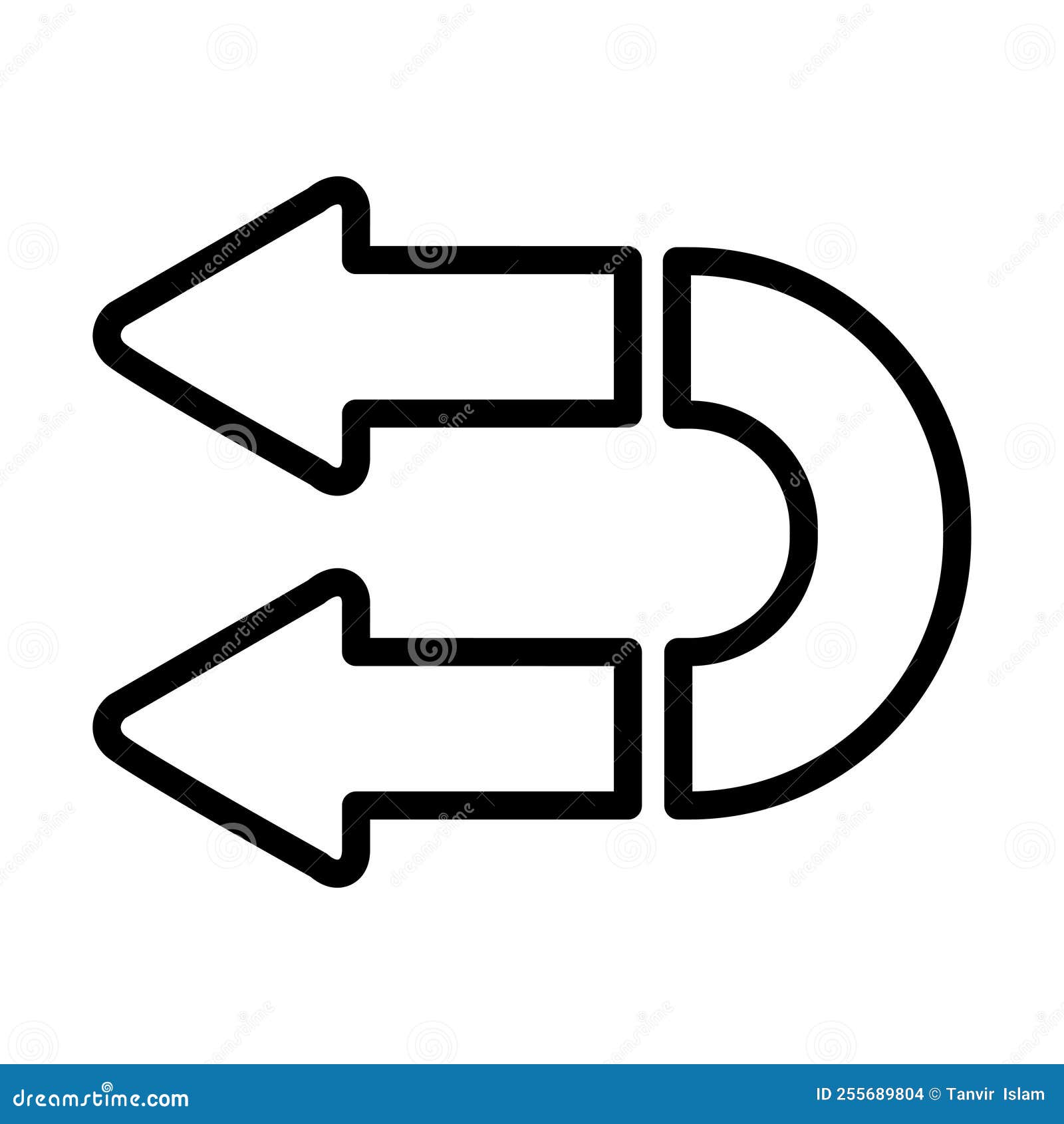 Spin Left Icon stock illustration. Illustration of graphic - 255689804