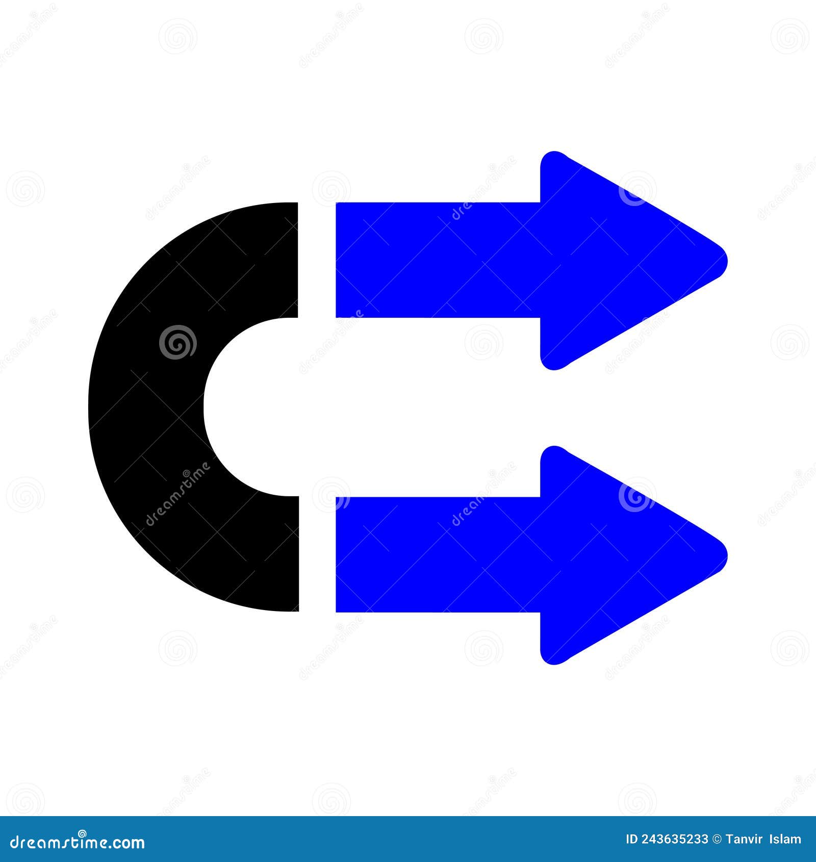 Spin Right Arrow Icon stock vector. Illustration of vector - 243635233