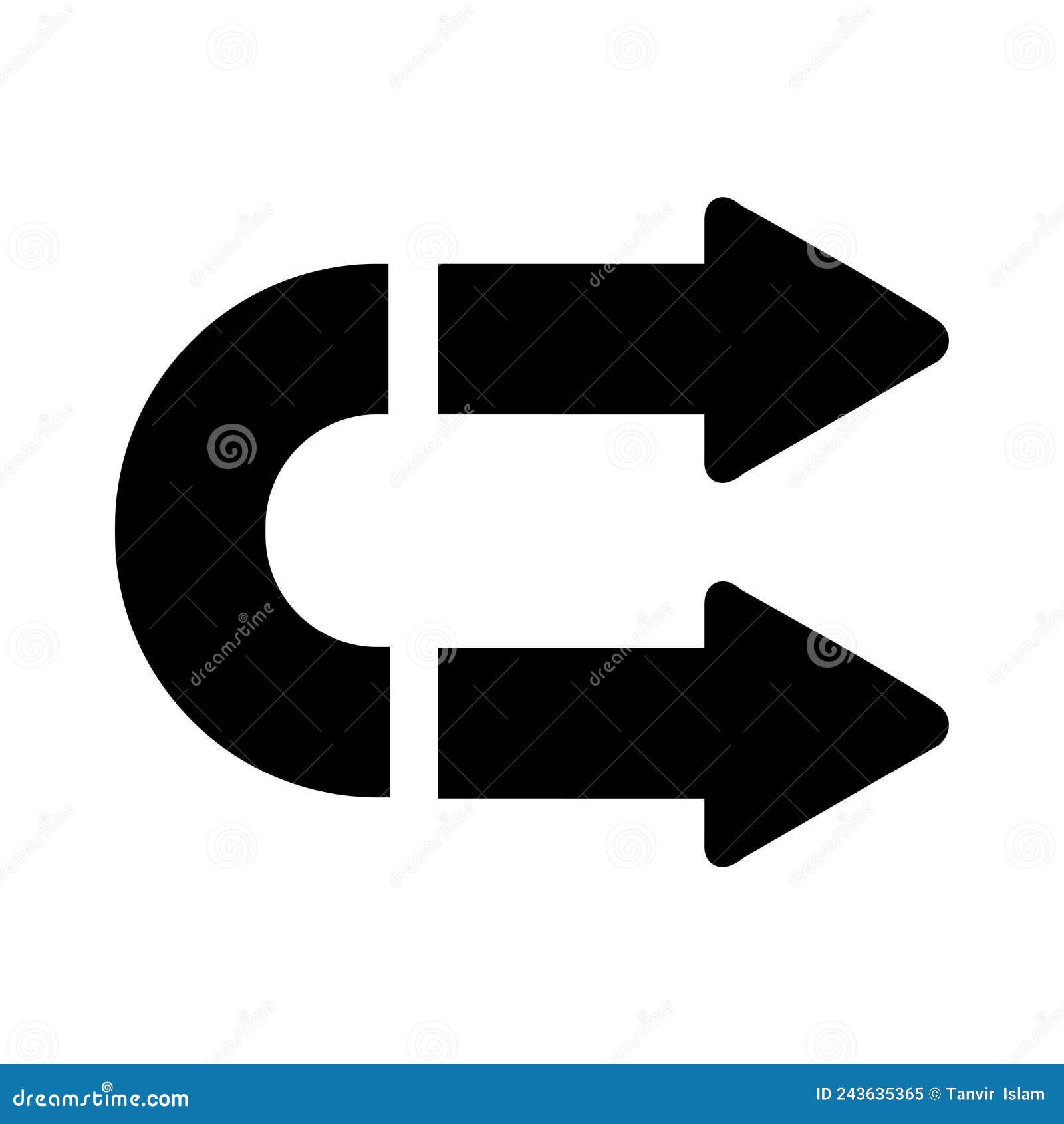 Spin Right Arrow Icon stock vector. Illustration of arrows - 243635365