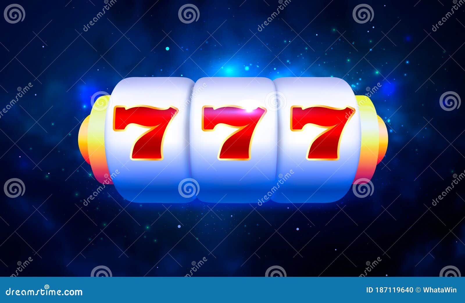 Spin and Win Slot Machine. Trendy Casino Design with Space Background ...