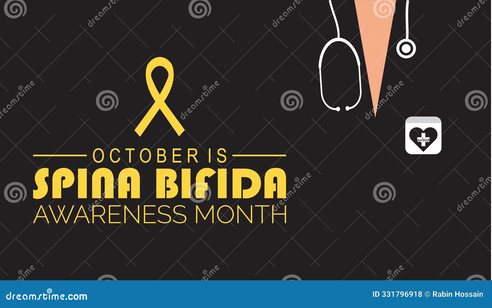 October Is Spina Bifida Awareness Month Background Template Use To ...