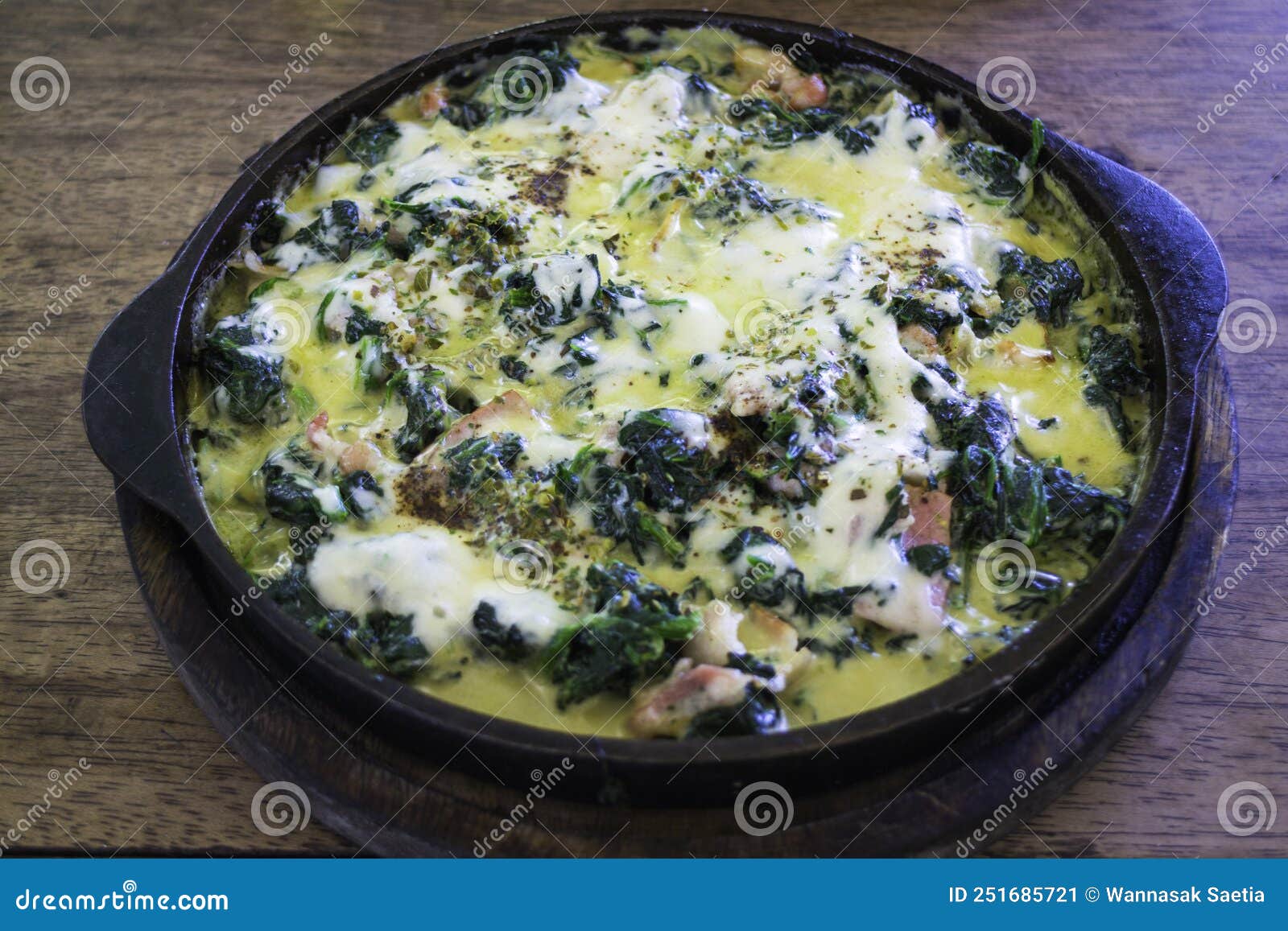 Spinach with cheese stock image. Image of spoon, vegetable - 251685721
