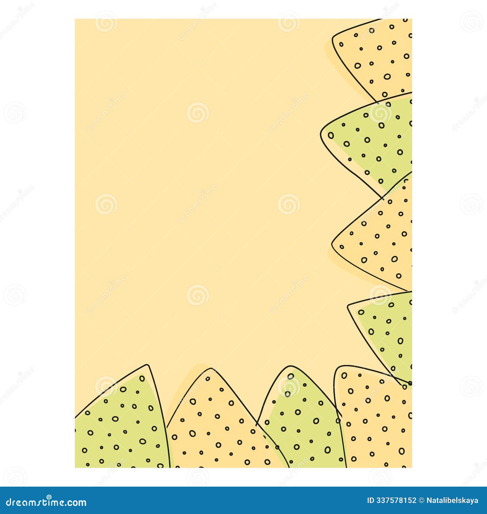 Spinach and Corn Nachos Rectangular Frame Border with Copy Space ...