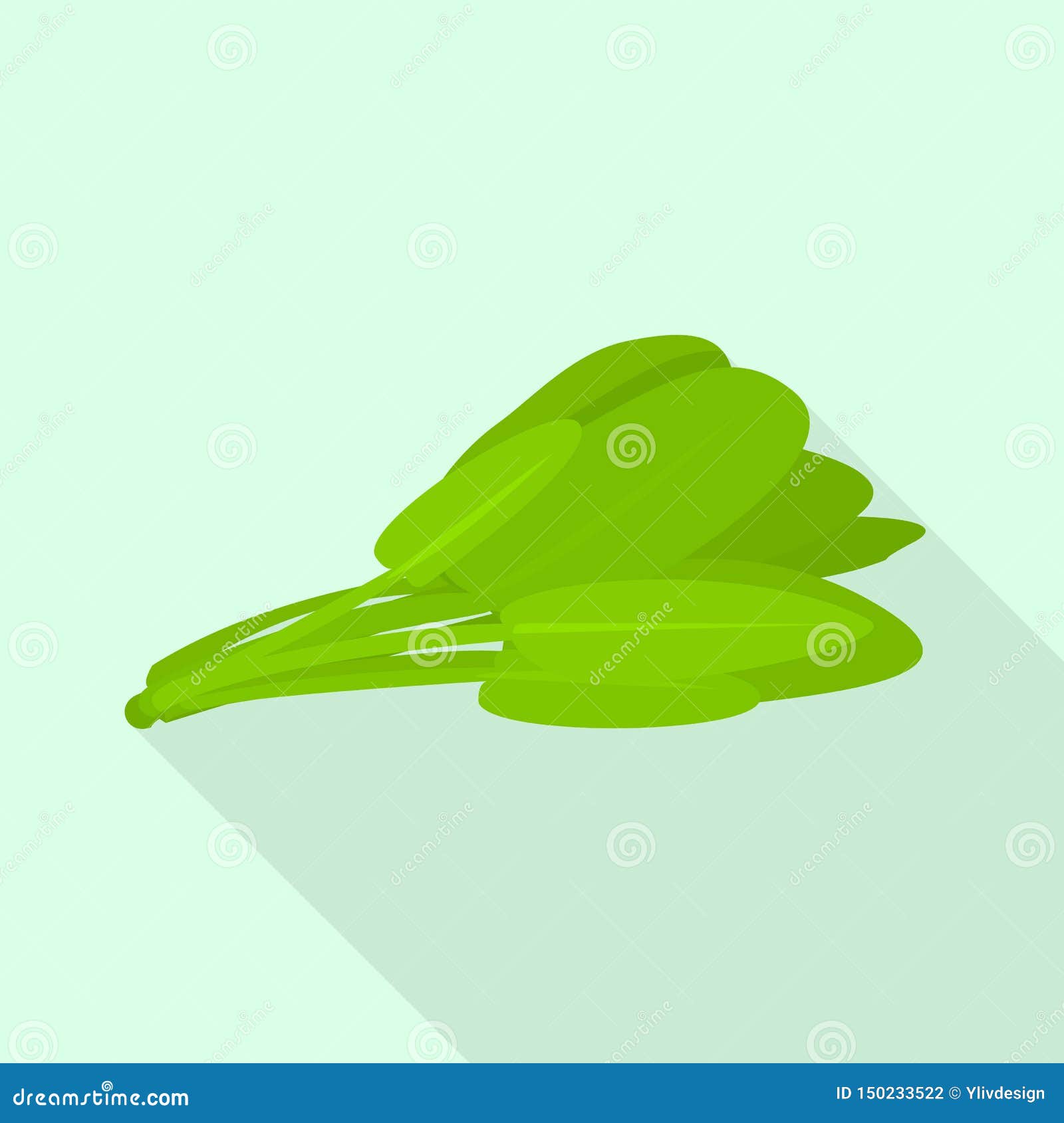 Spinach icon, flat style stock vector. Illustration of organic - 150233522