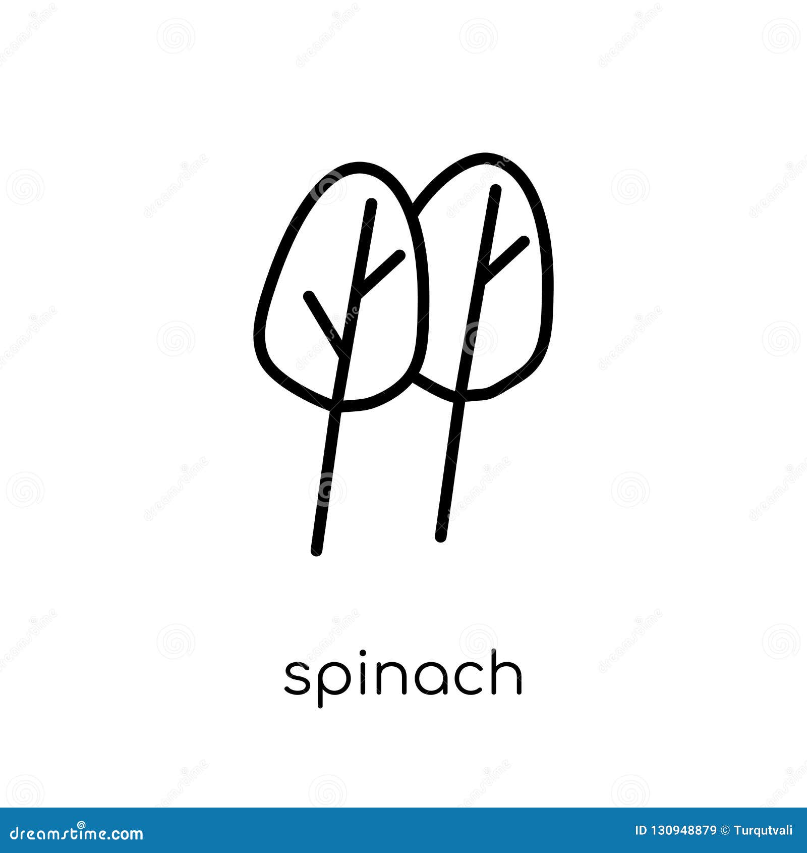 Spinach Icon from Fruit and Vegetables Collection. Stock Vector ...