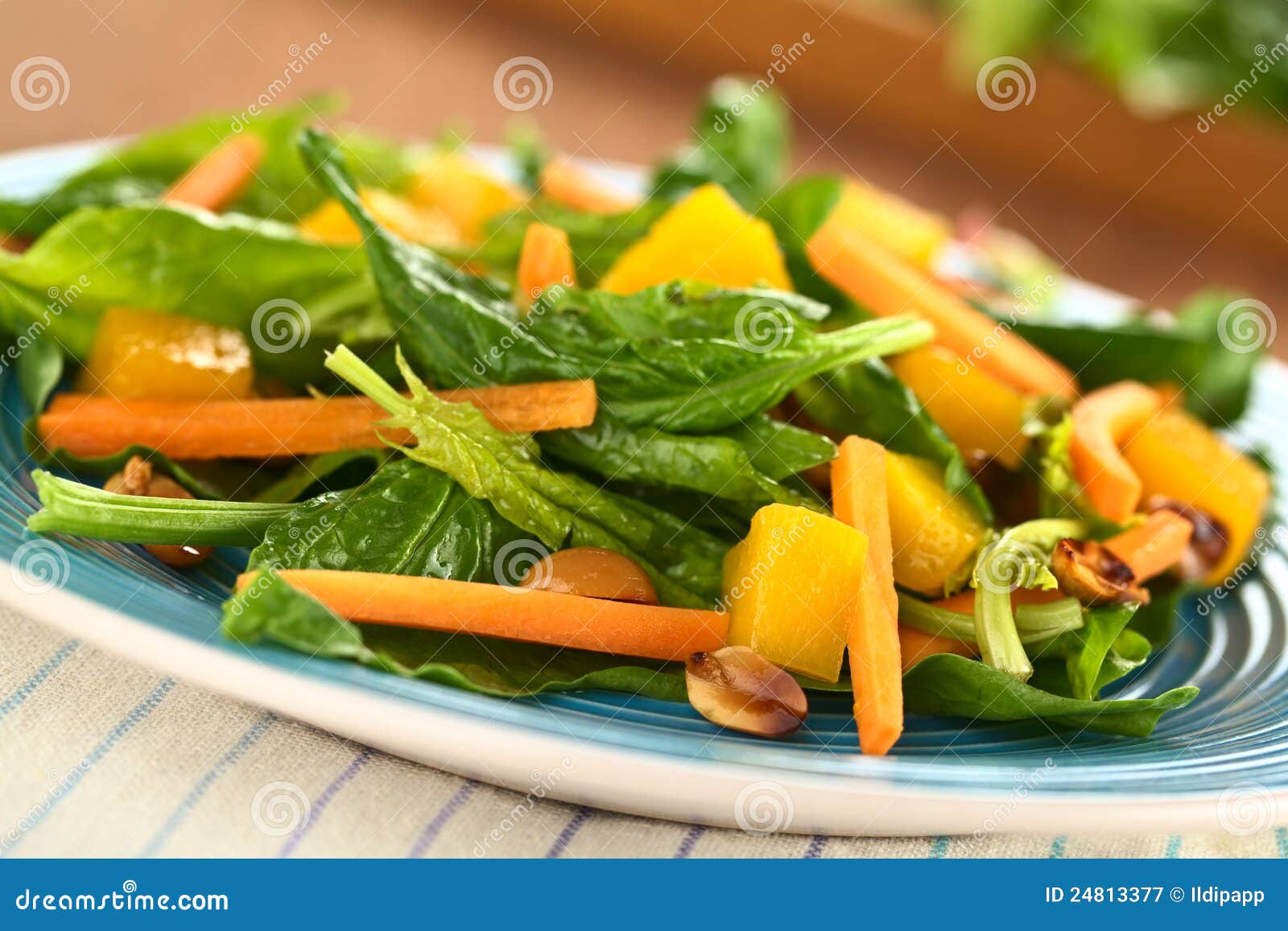 Spinach Mango Carrot Salad stock image. Image of appetizer - 24813377