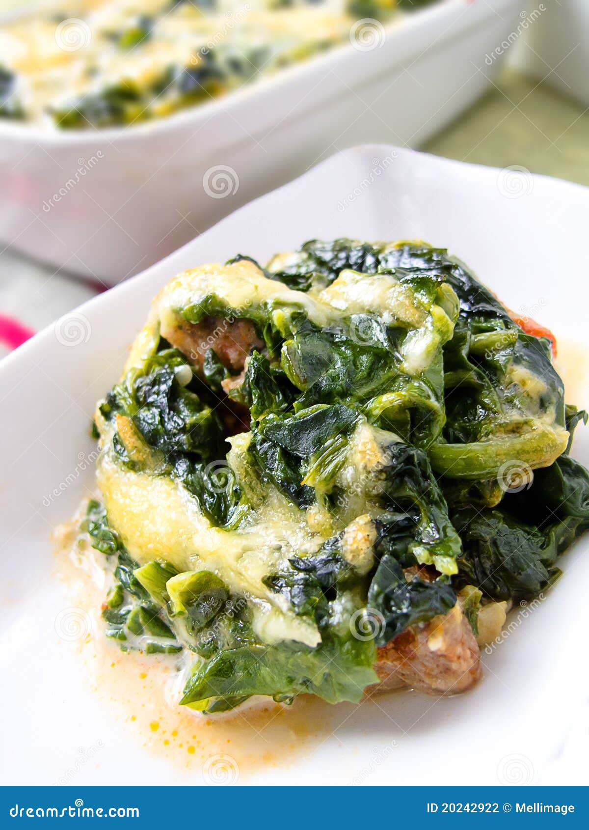 Spinach Minced Meat Bake stock photo. Image of dinner - 20242922
