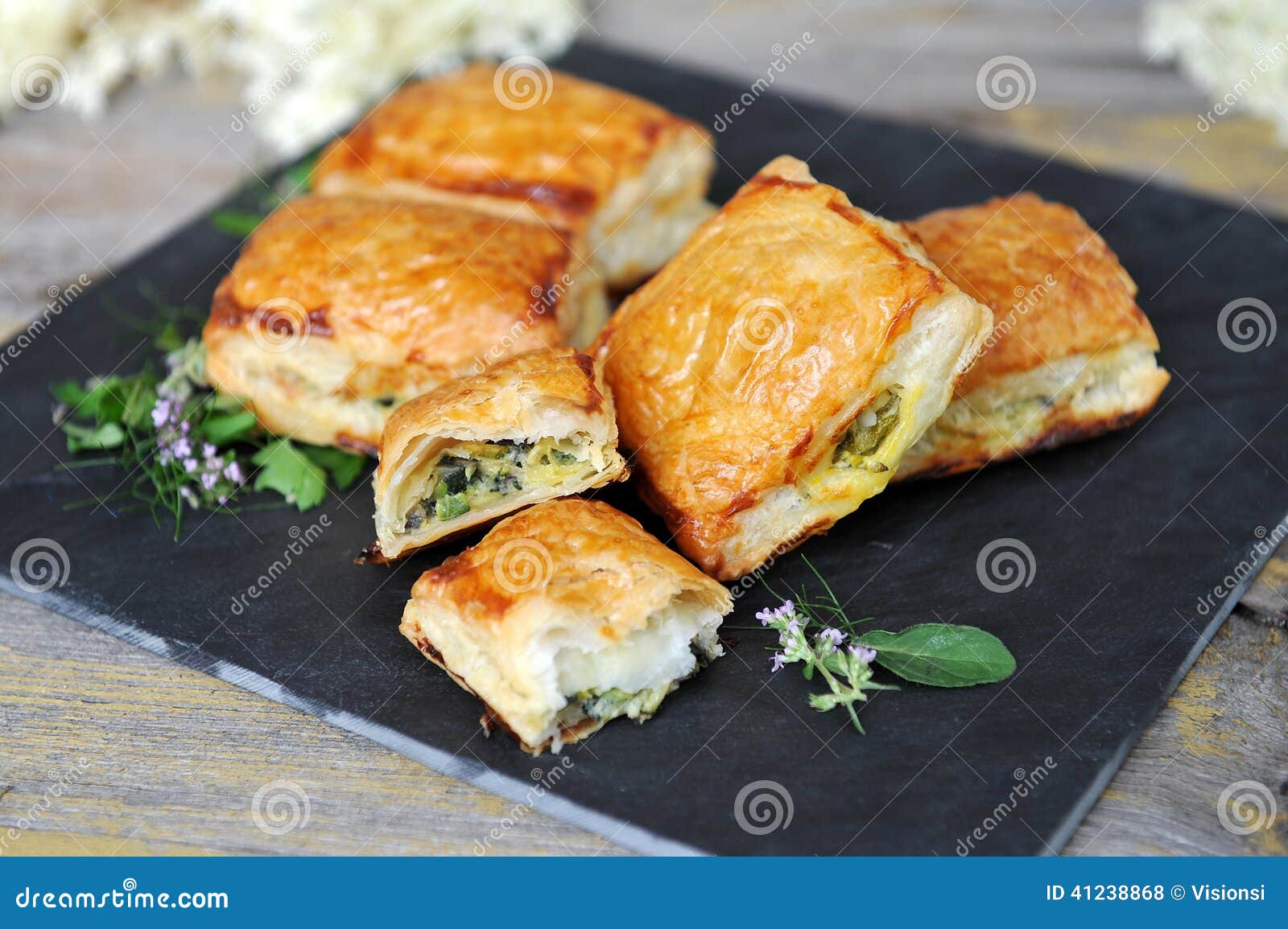 Spinach and Vegetable Pastry Stock Photo - Image of cuisine, dish: 41238868