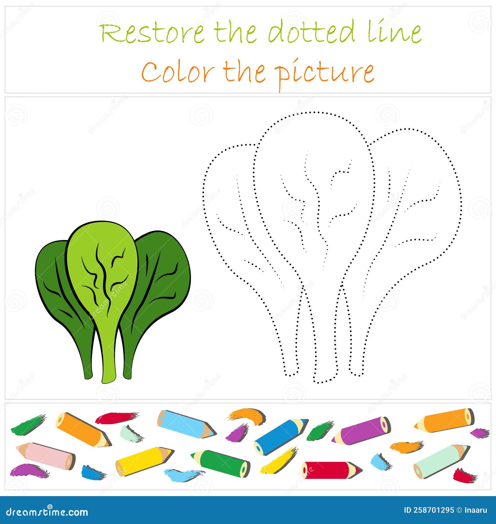 Spinach. Vegetables. Educational Developing Game for Preschoolers ...