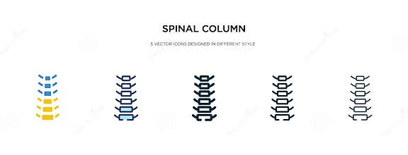Spinal Column Icon in Different Style Vector Illustration. Two Colored ...