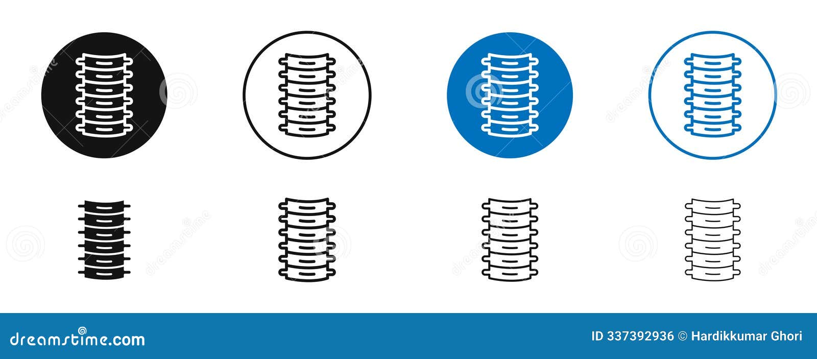 Spinal Column Thin Line Vector Icon Set Stock Illustration ...