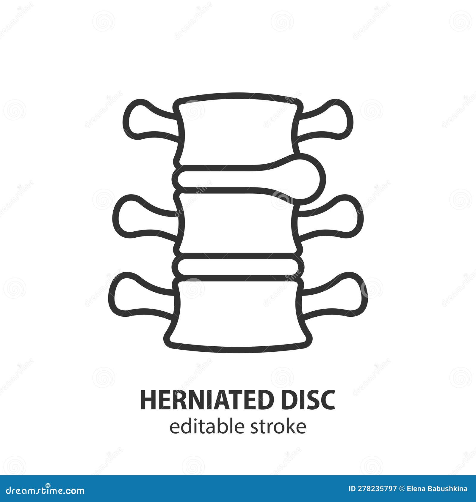 Spinal Disc Herniation Line Icon. Herniated Disc Vector Sign ...