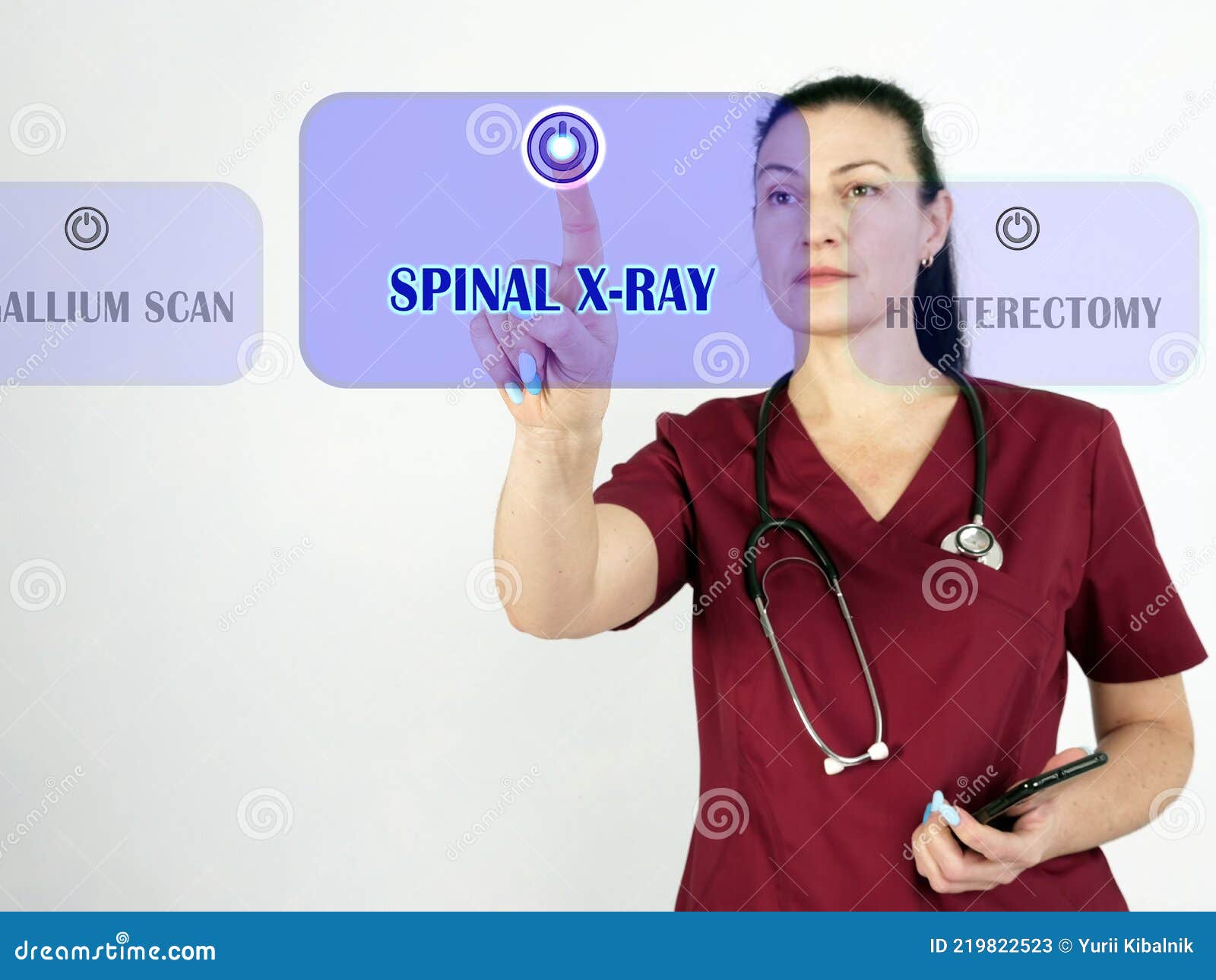 SPINAL X-RAY Phrase on the Screen. Therapeutic Use Cell Technologies at ...