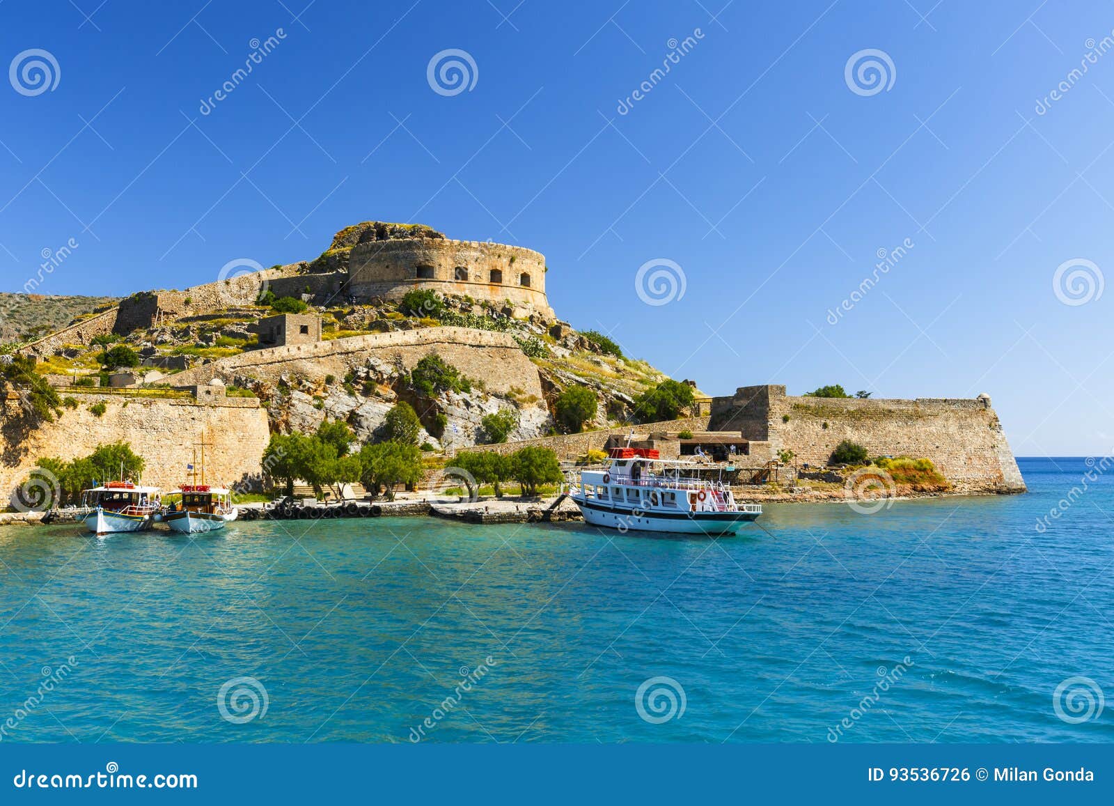 Spinalonga, Crete. stock photo. Image of islet, lassithi - 93536726