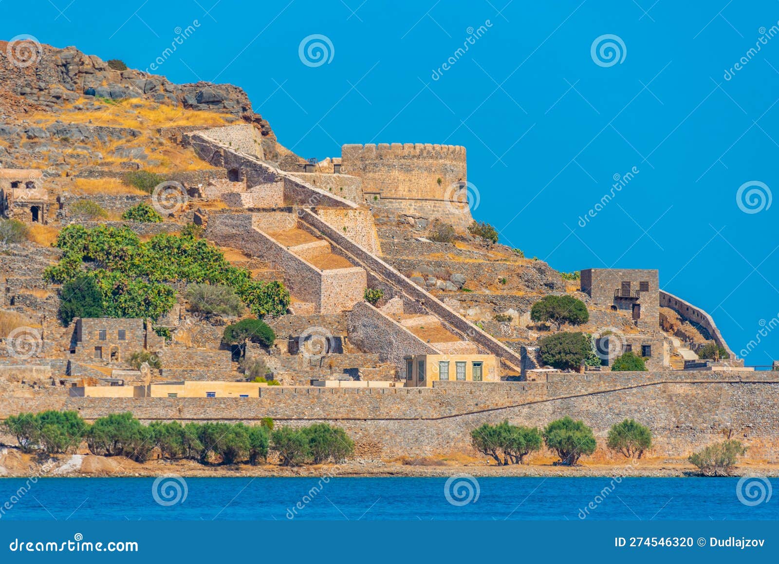 Spinalonga Fortress at Greek Island Crete Stock Photo - Image of shore ...