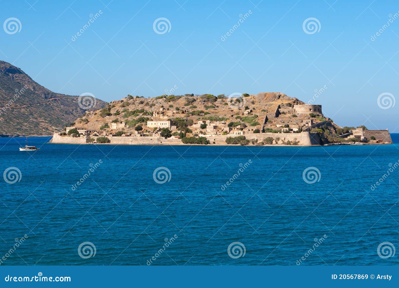 Spinalonga Island. Crete, Greece Stock Image - Image of plaka, history ...