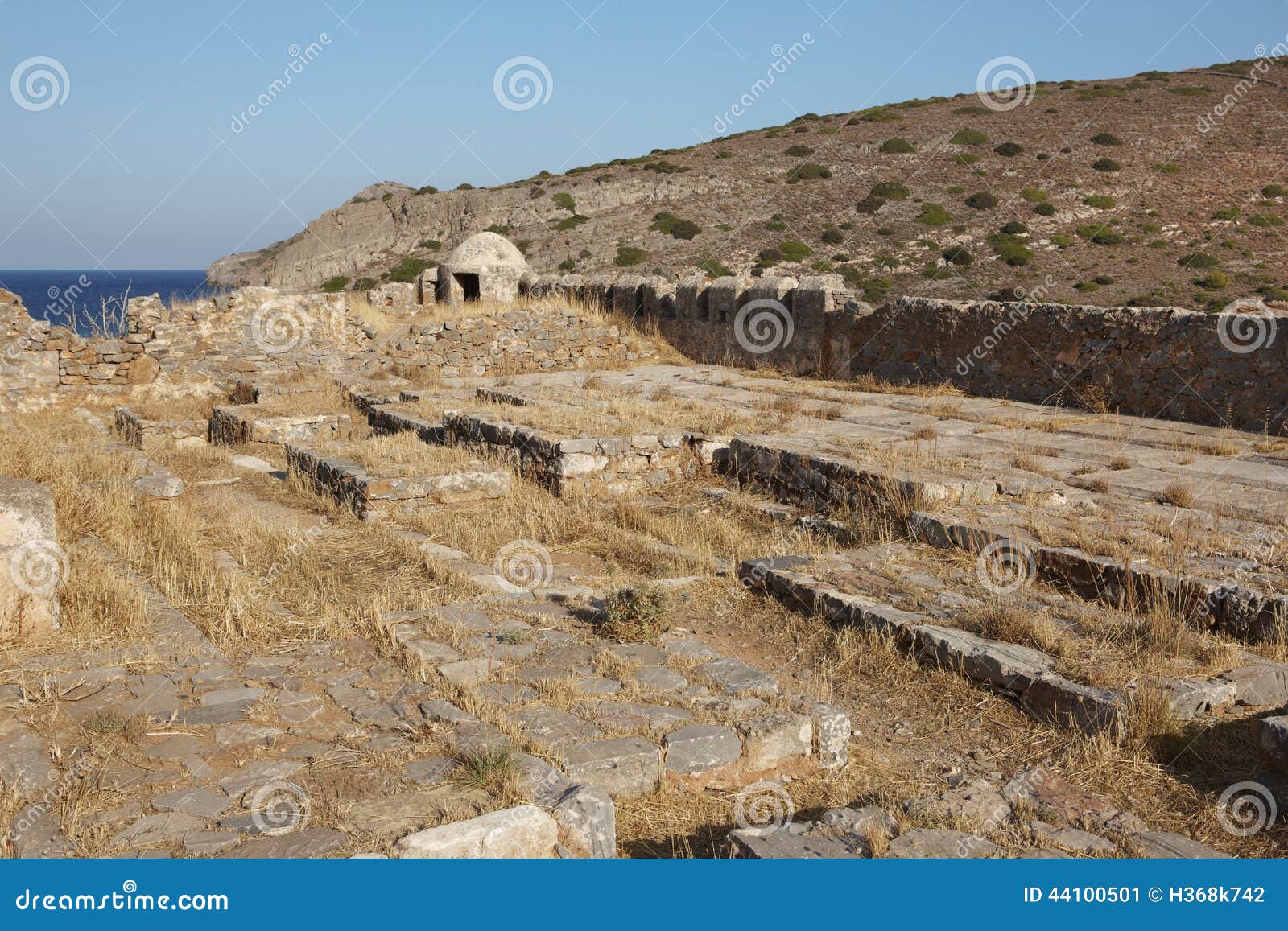 Spinalonga Leper Cemetery in Crete Near Elounda. Greece Stock Image ...