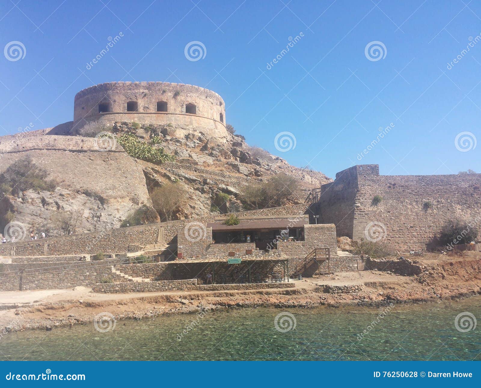 Spinalonga leper colony stock photo. Image of hill, water - 76250628