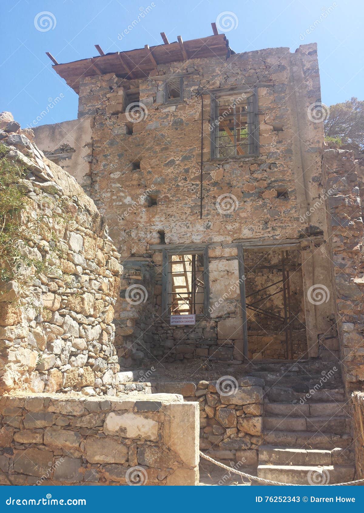 Spinalonga leper colony stock image. Image of rock, spinalonga - 76252343