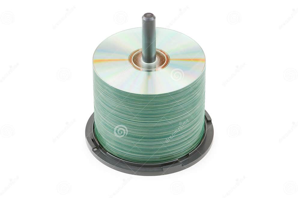 Spindle of Cd Disks Isolated Stock Image - Image of cutout, music: 8945445