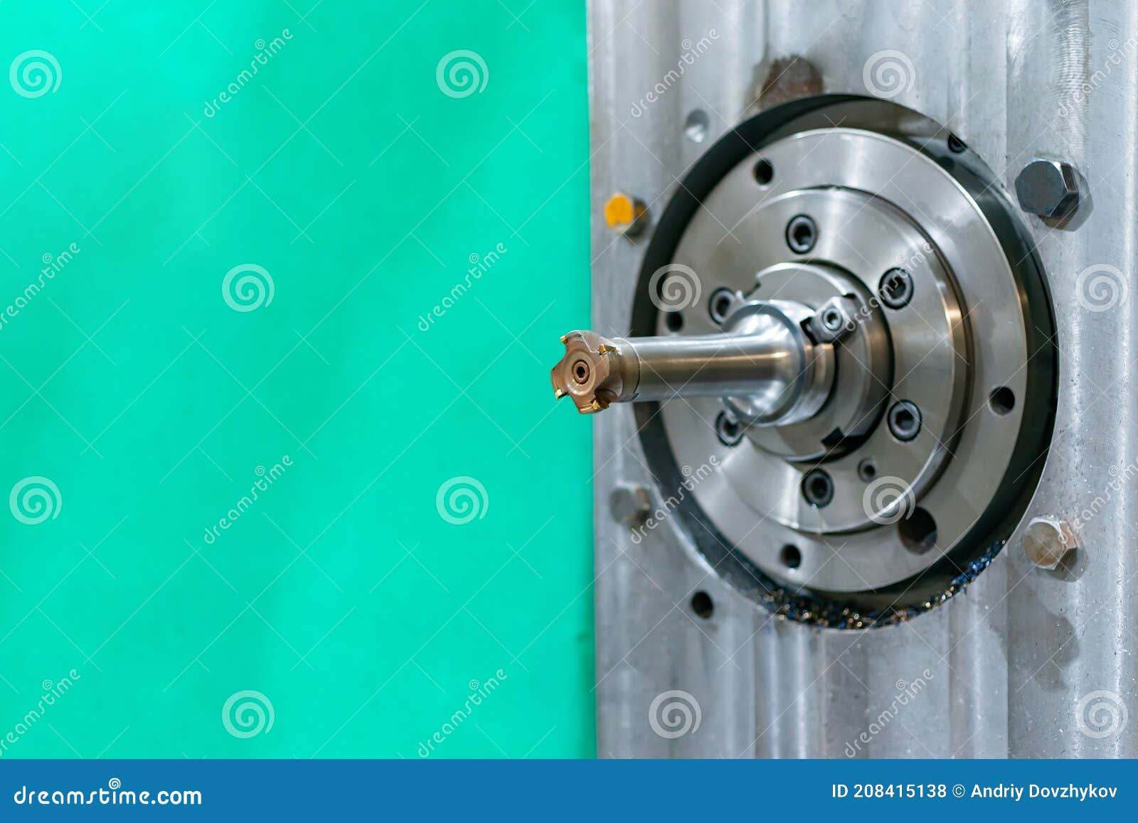 Spindle with End Mill on the Mandrel of a CNC Machine Stock Photo ...