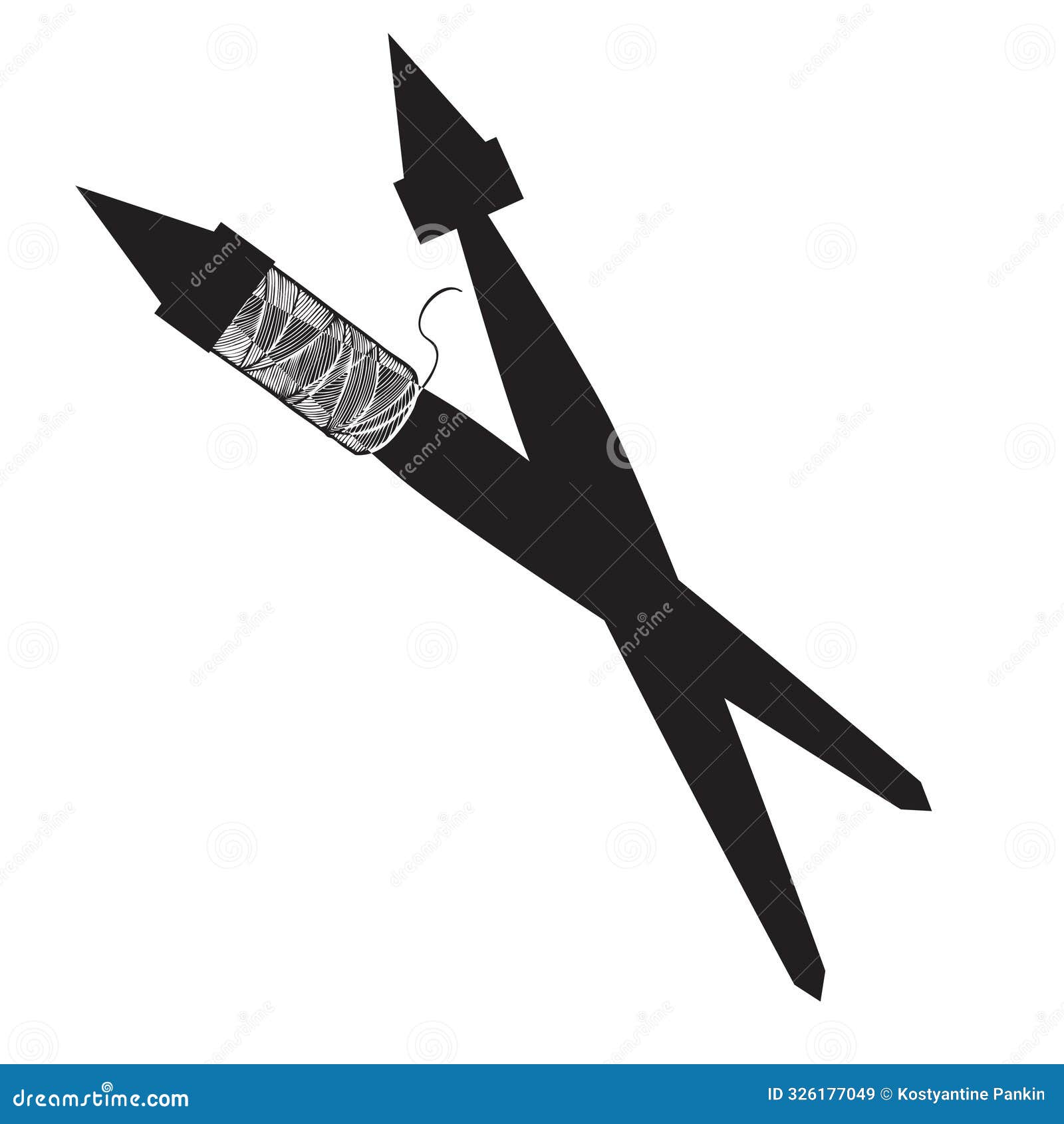 Spindle with a Skein of Thread Stock Illustration - Illustration of ...