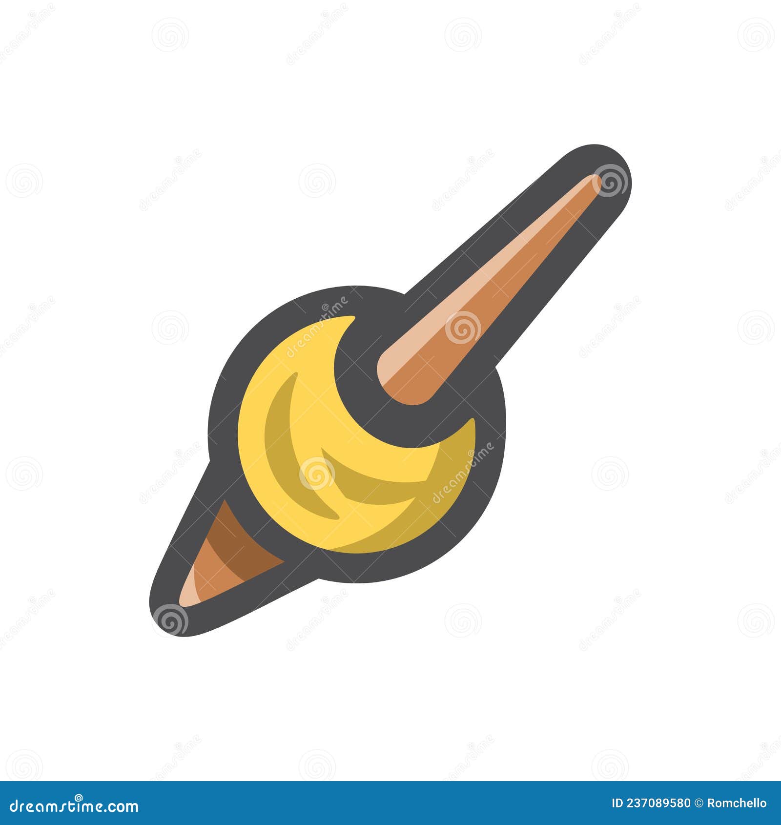 Spindle with Yellow Thread Vector Icon Cartoon Illustration. Stock ...