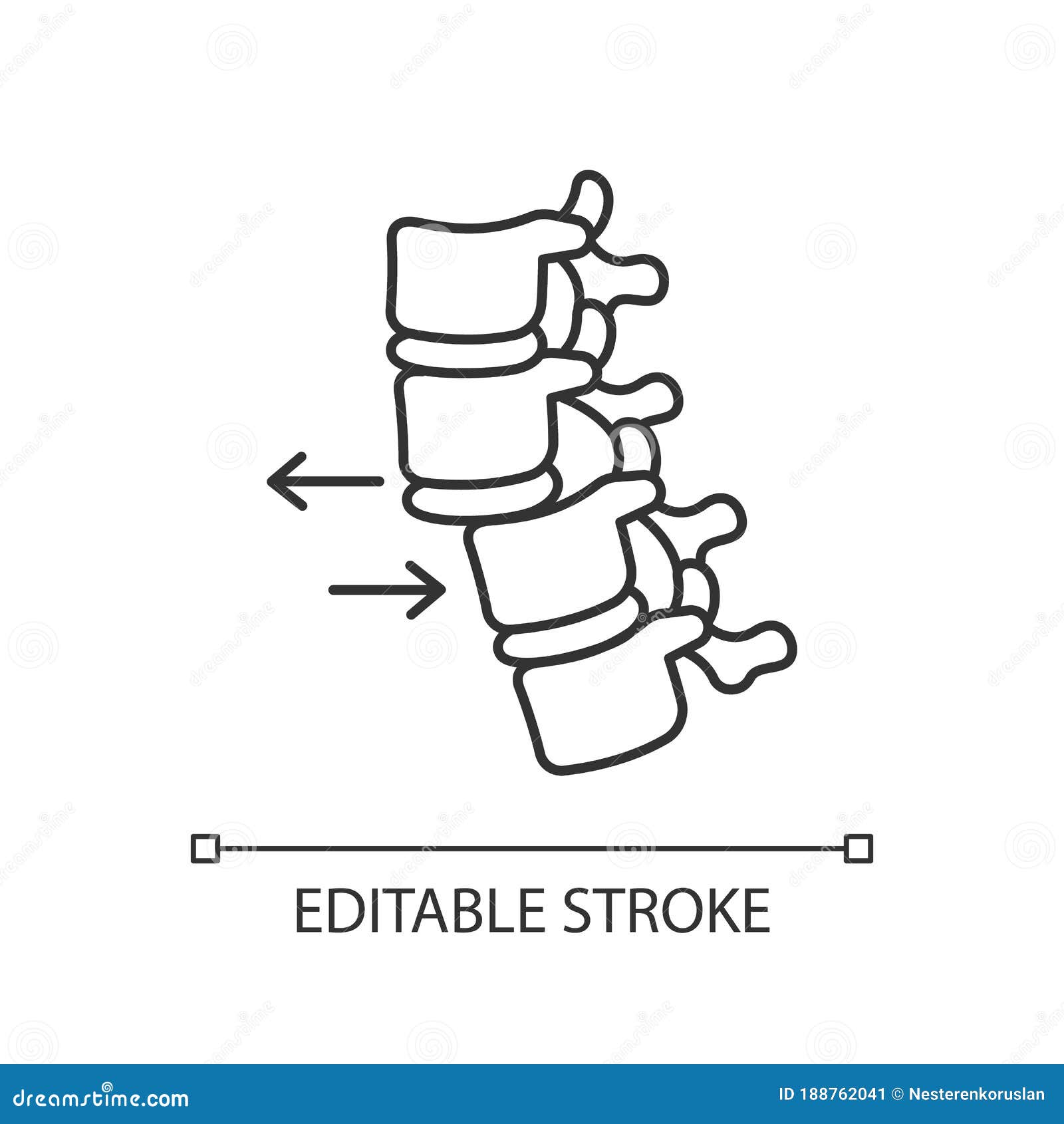 Spine Dislocation Icon. Displacement Of Spinal Vertebra. Accident ...