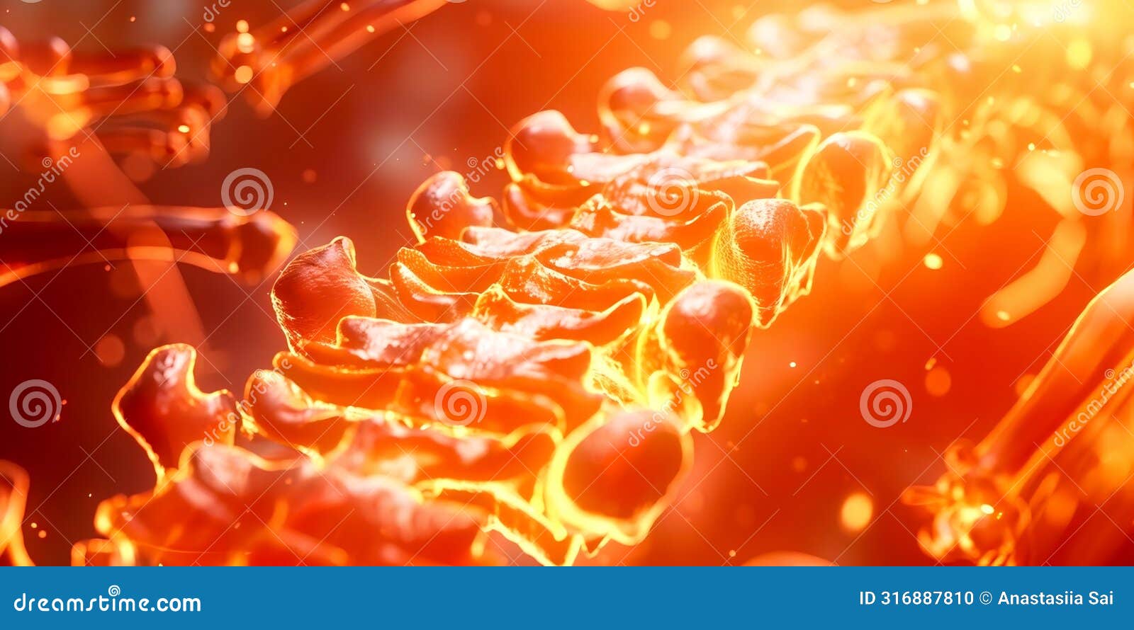 Spine on fire, back pain stock photo. Image of medical - 316887810