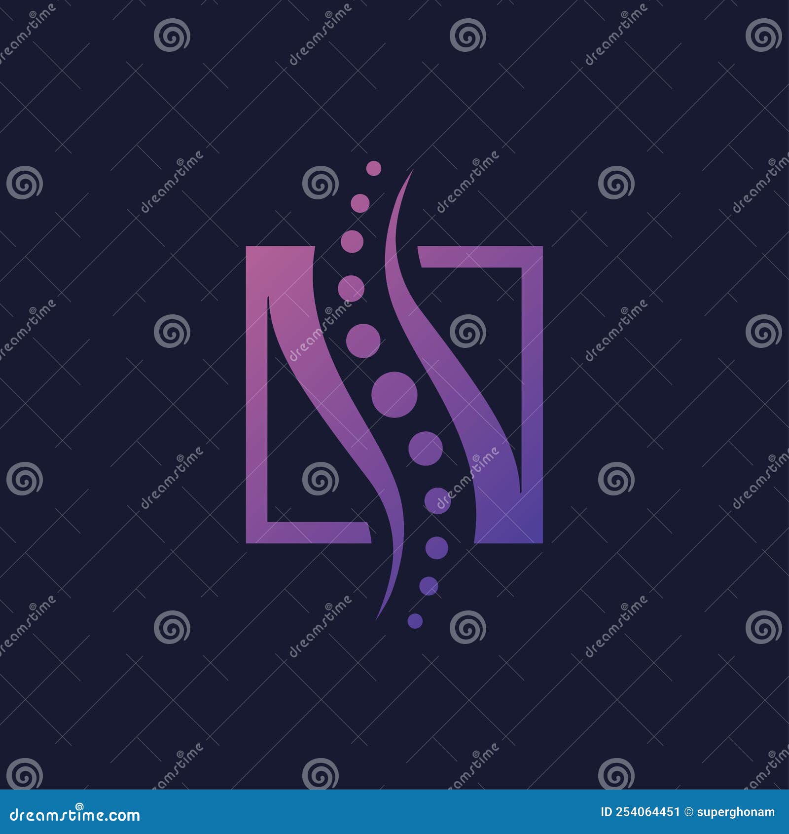 Spine Logo Design Vector Template Stock Vector - Illustration of center ...