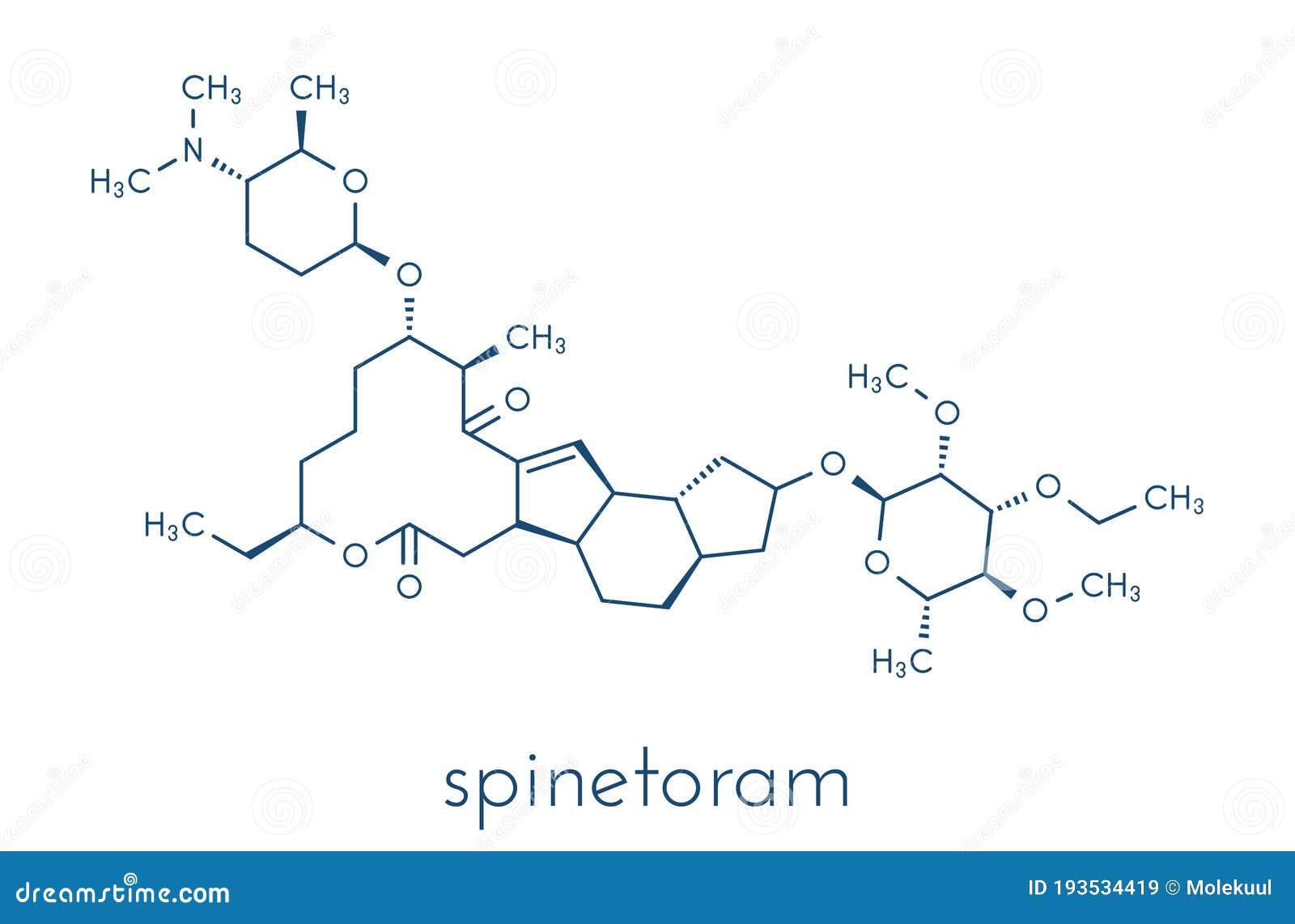 Spinetoram Insecticide Molecule. Skeletal Formula Stock Vector ...