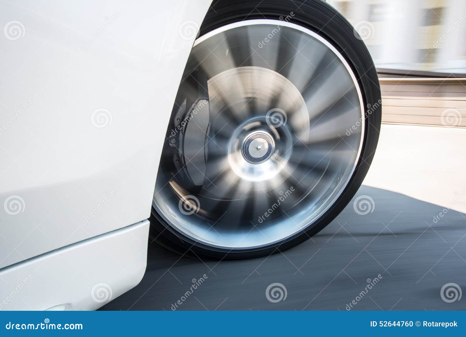 Spining car wheel stock photo. Image of round, speed - 52644760