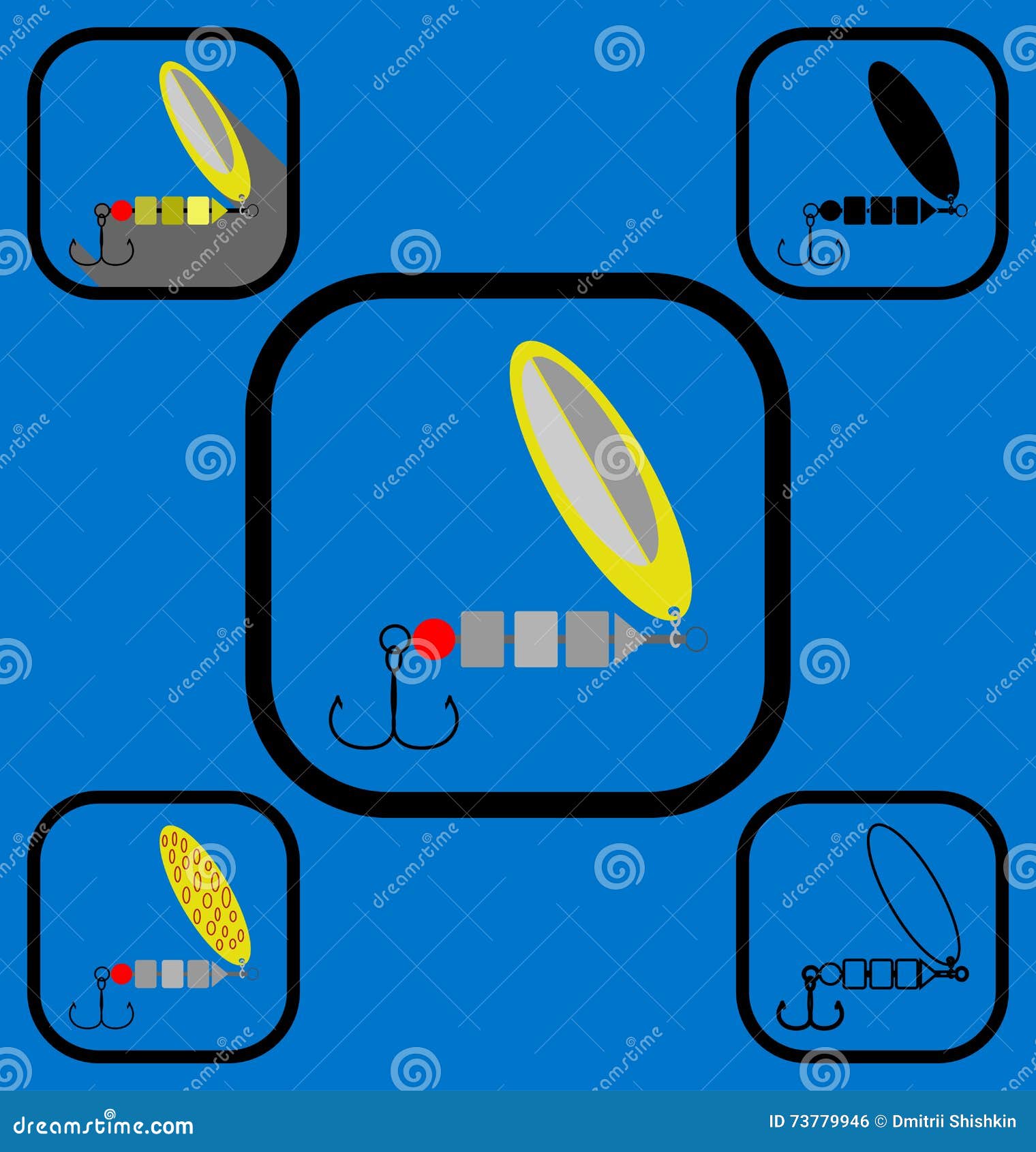 Spinner icons set stock vector. Illustration of equipment - 73779946