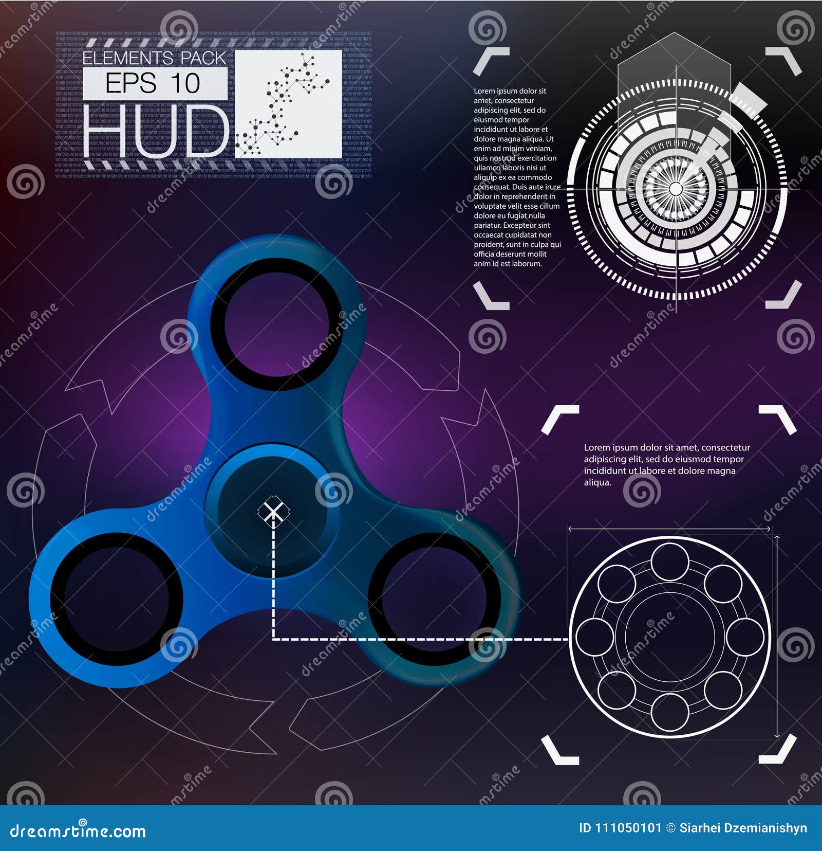 Spinner Infographic,HUD Elements Spinner. Futuristic User Interface ...