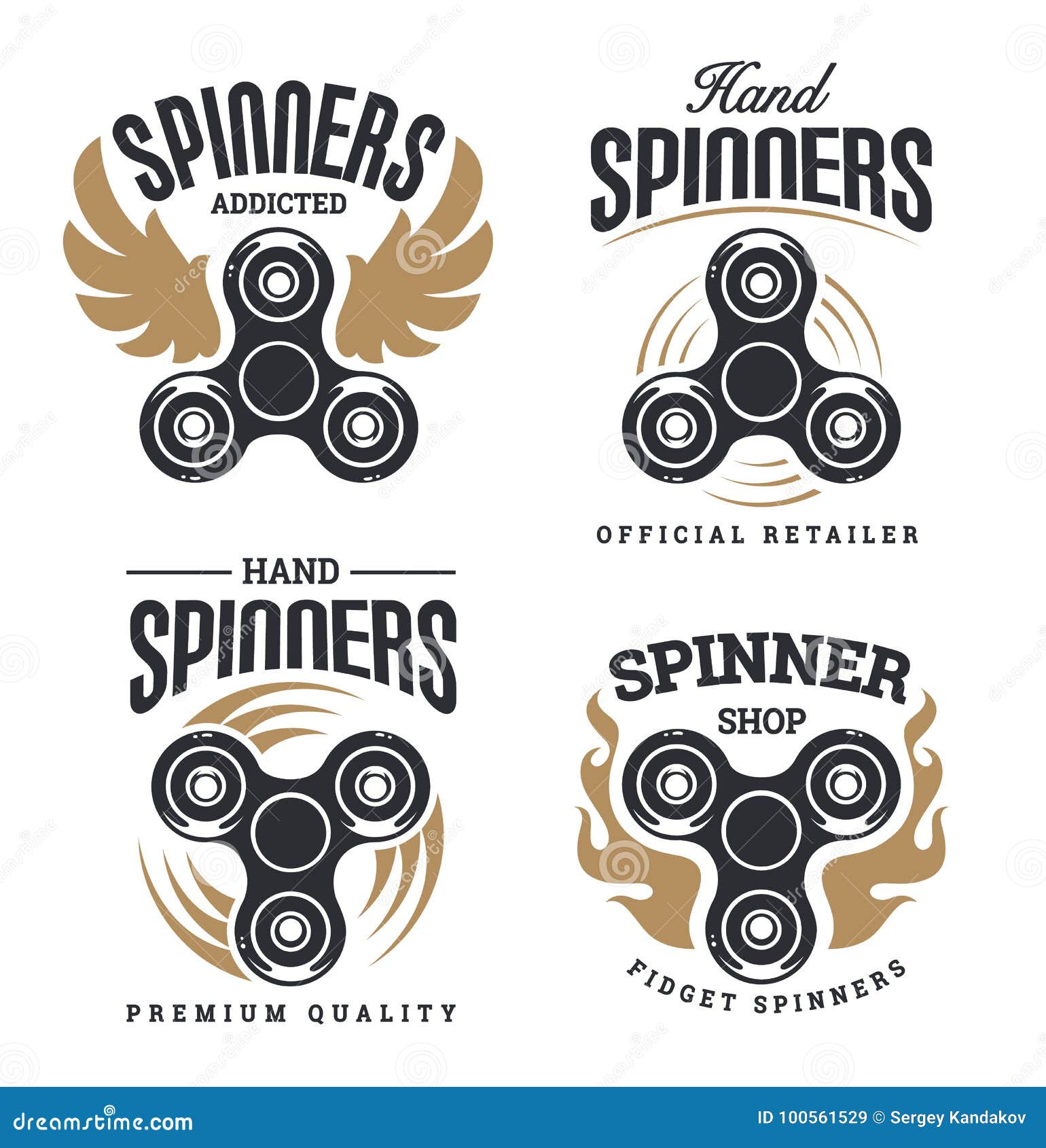 Spinner Logo Emblems stock vector. Illustration of isolated - 100561529