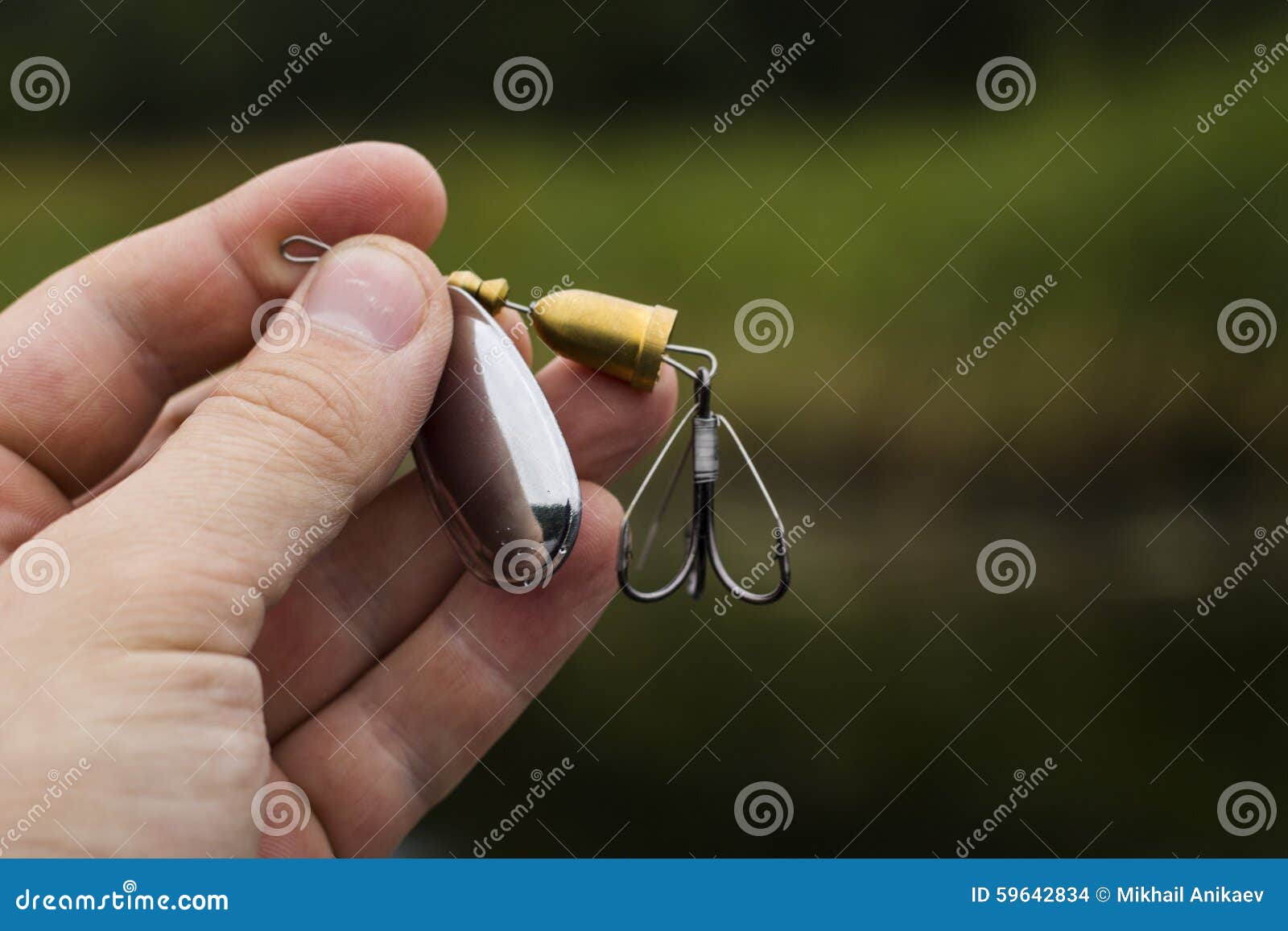 Spinner with a Triple Hook for Fishing Stock Photo - Image of triple ...
