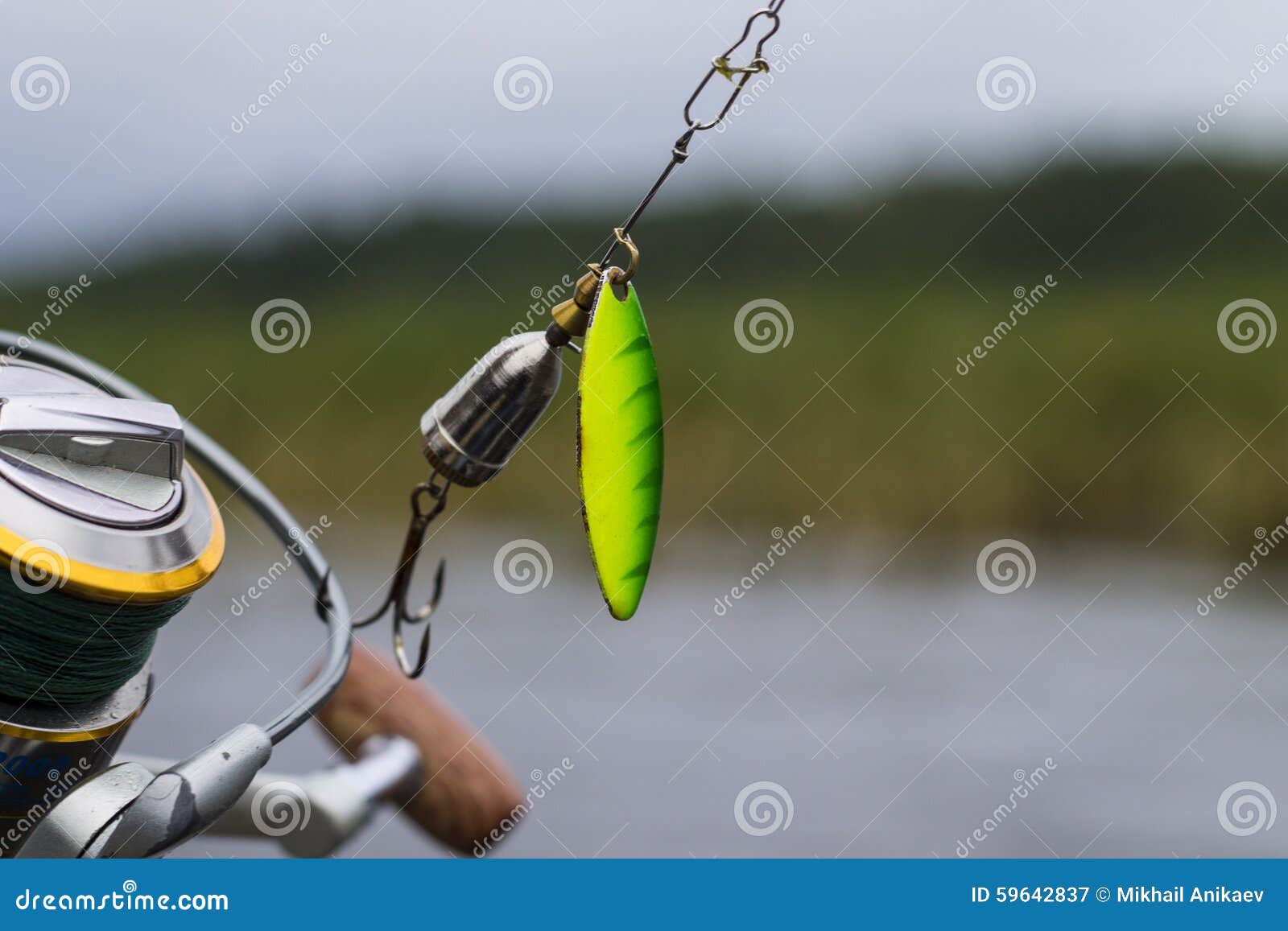 Spinner with a Triple Hook for Fishing Stock Image - Image of fishing ...