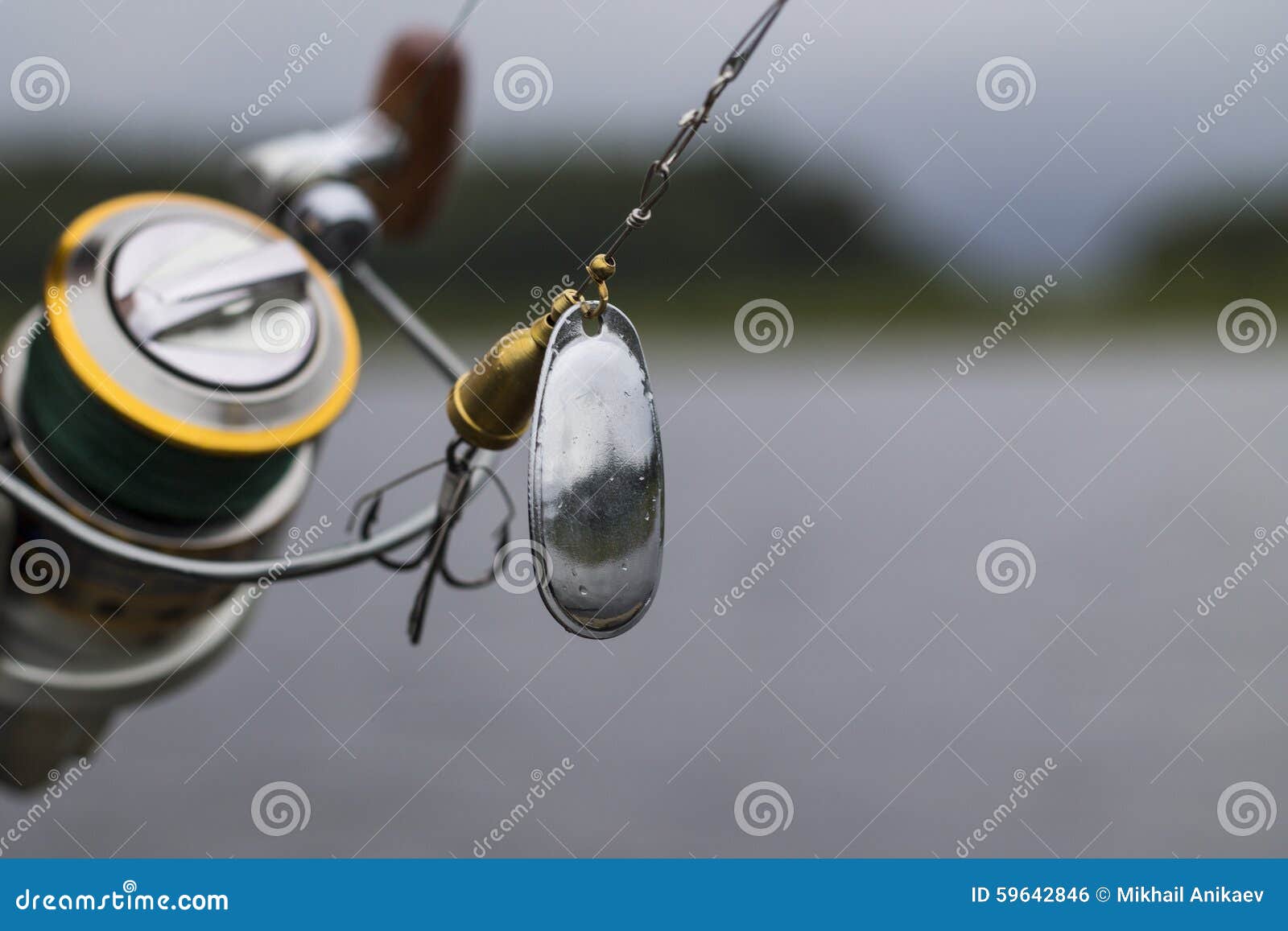 Spinner with a Triple Hook for Fishing Stock Photo - Image of bait ...