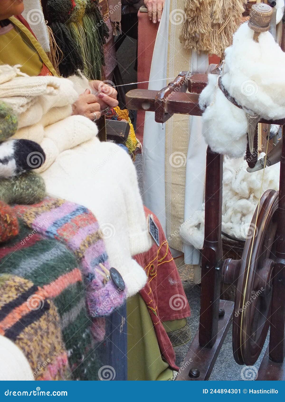 Spinner working stock image. Image of work, skein, hand - 244894301