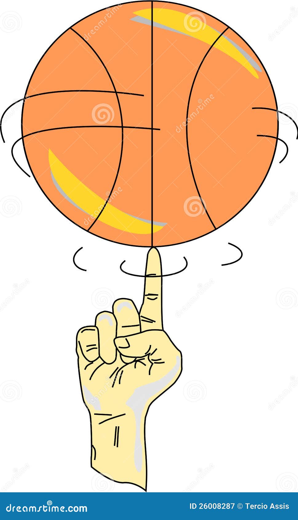 Spinning a basketball stock vector. Illustration of ball - 26008287