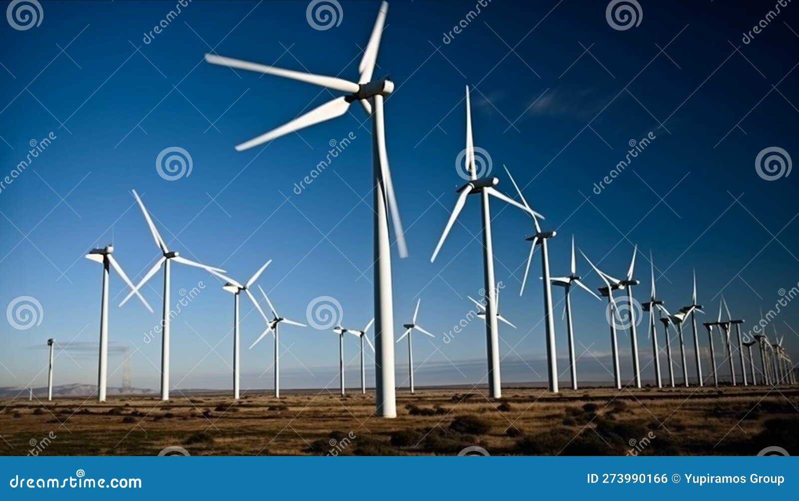 Spinning Blade Harnessing Wind Powers Electricity Generation Generated ...