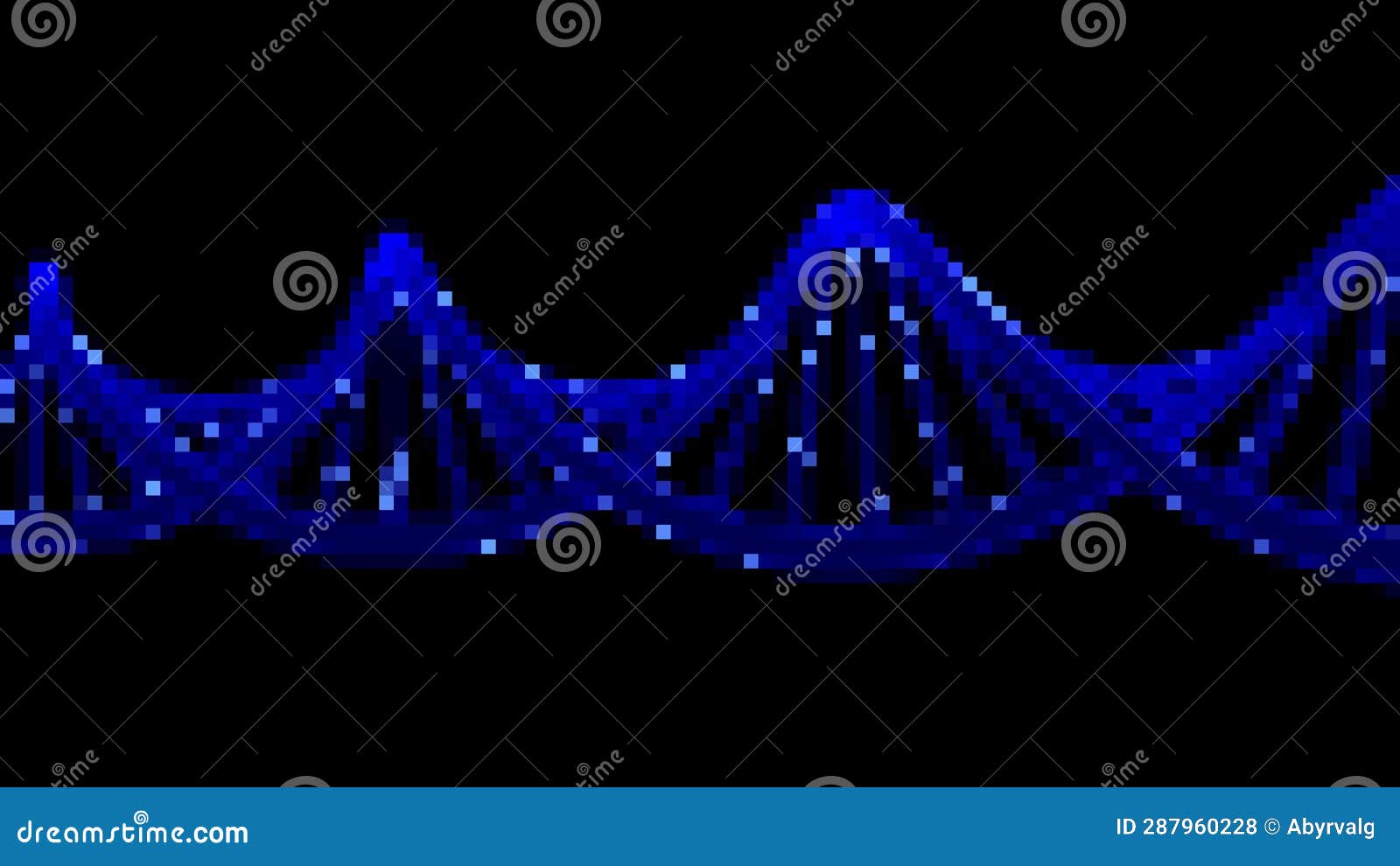 Spinning Blue Dna Molecule Isolated on Black Background Pixel Animation ...