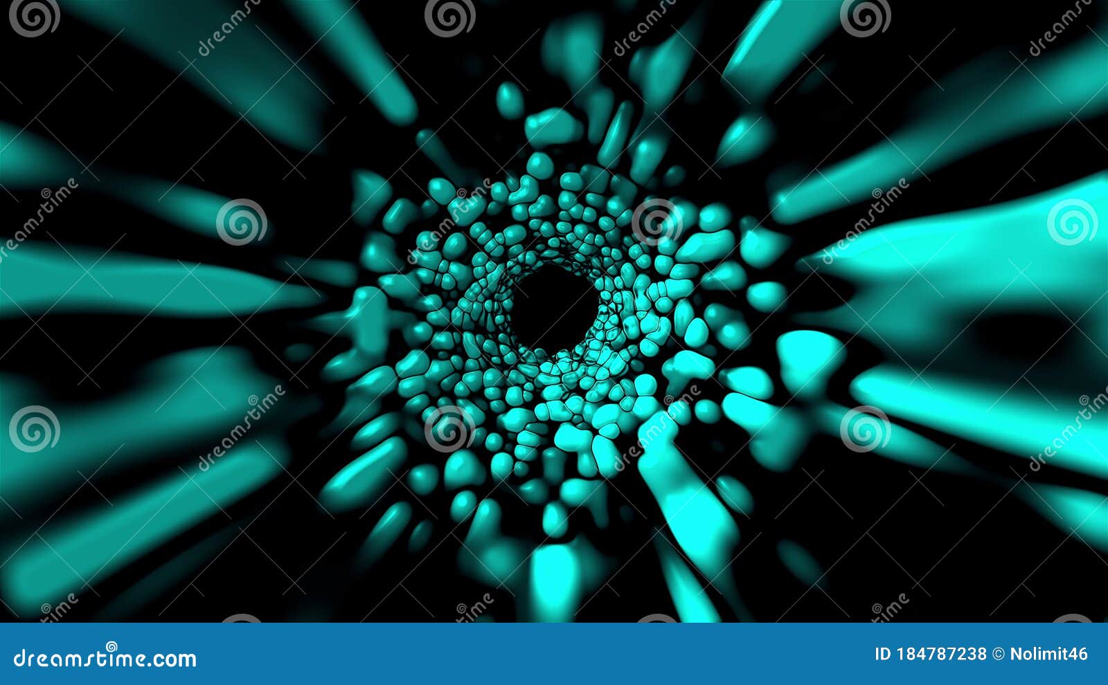 Spinning Bubble Tunnel, Computer Generated. 3d Rendering Futuristic ...