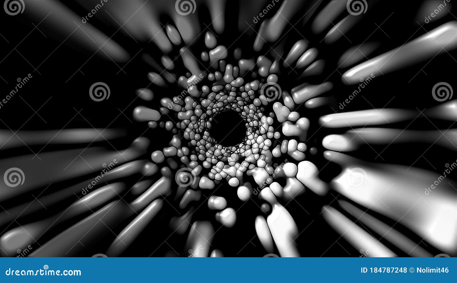 Spinning Bubble Tunnel, Computer Generated. 3d Rendering Futuristic ...