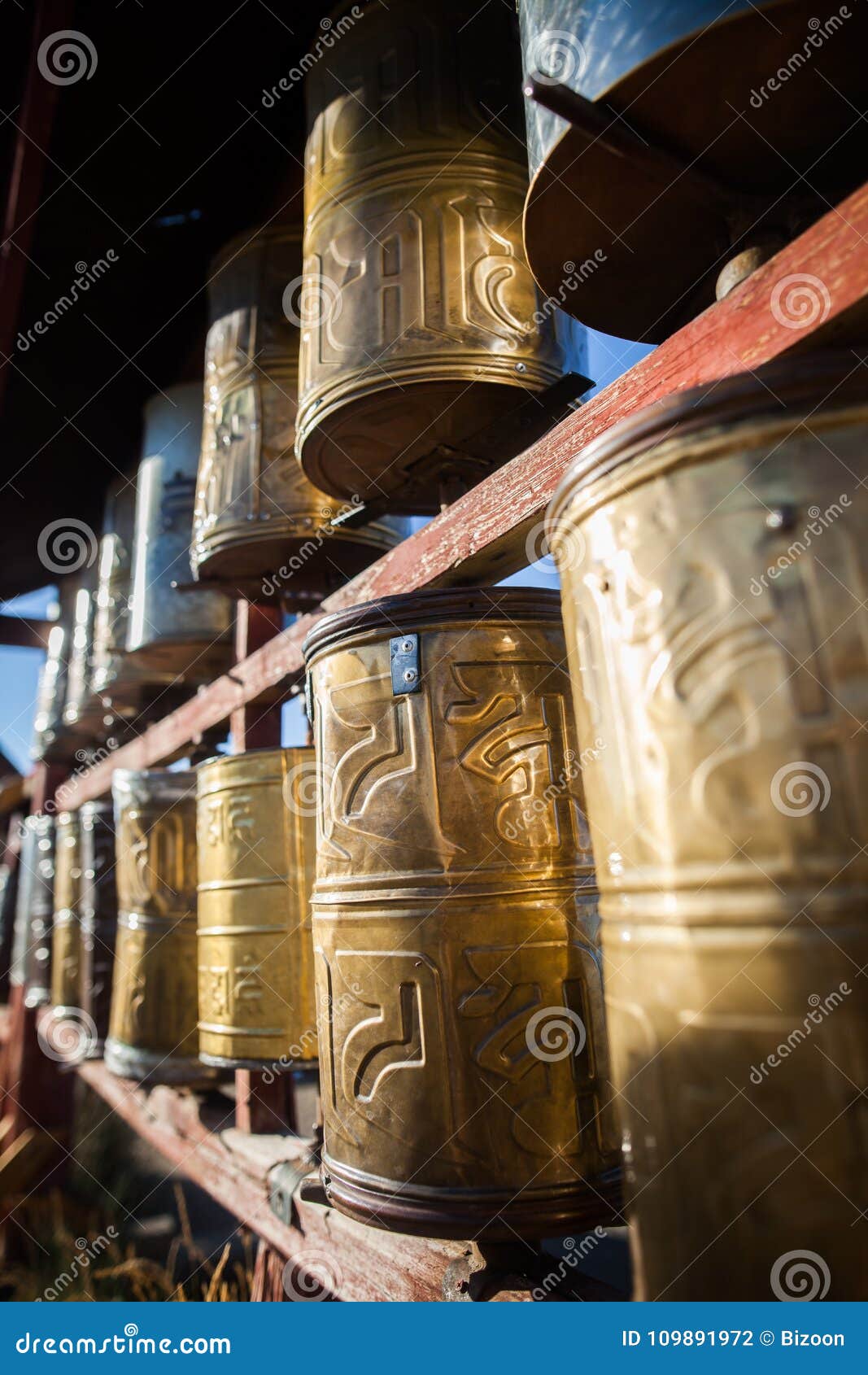Buddhist prayer drums stock photo. Image of buddhist - 109891972