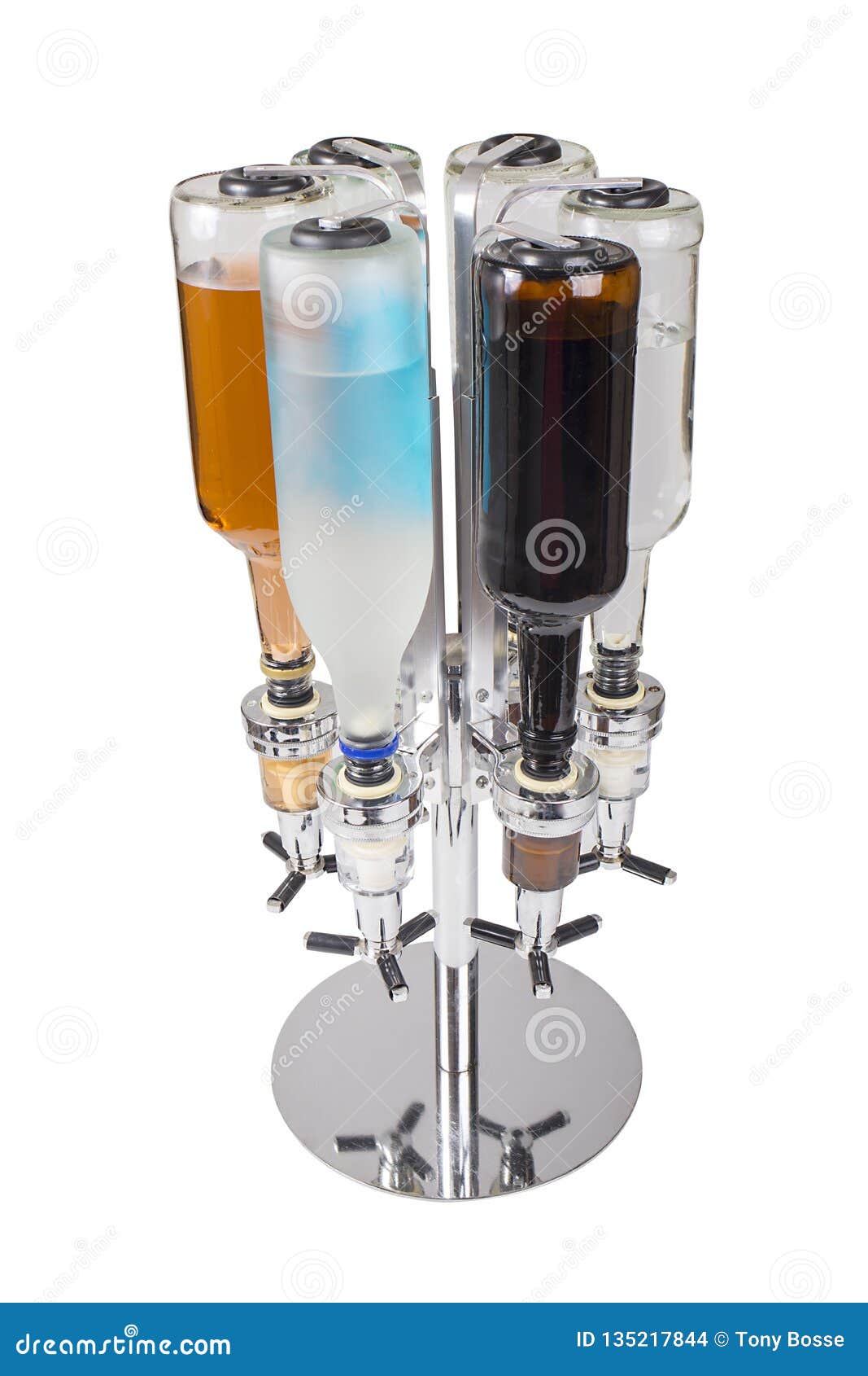 Spinning Caddy Liquor Dispenser Isolated on White Stock Photo - Image ...