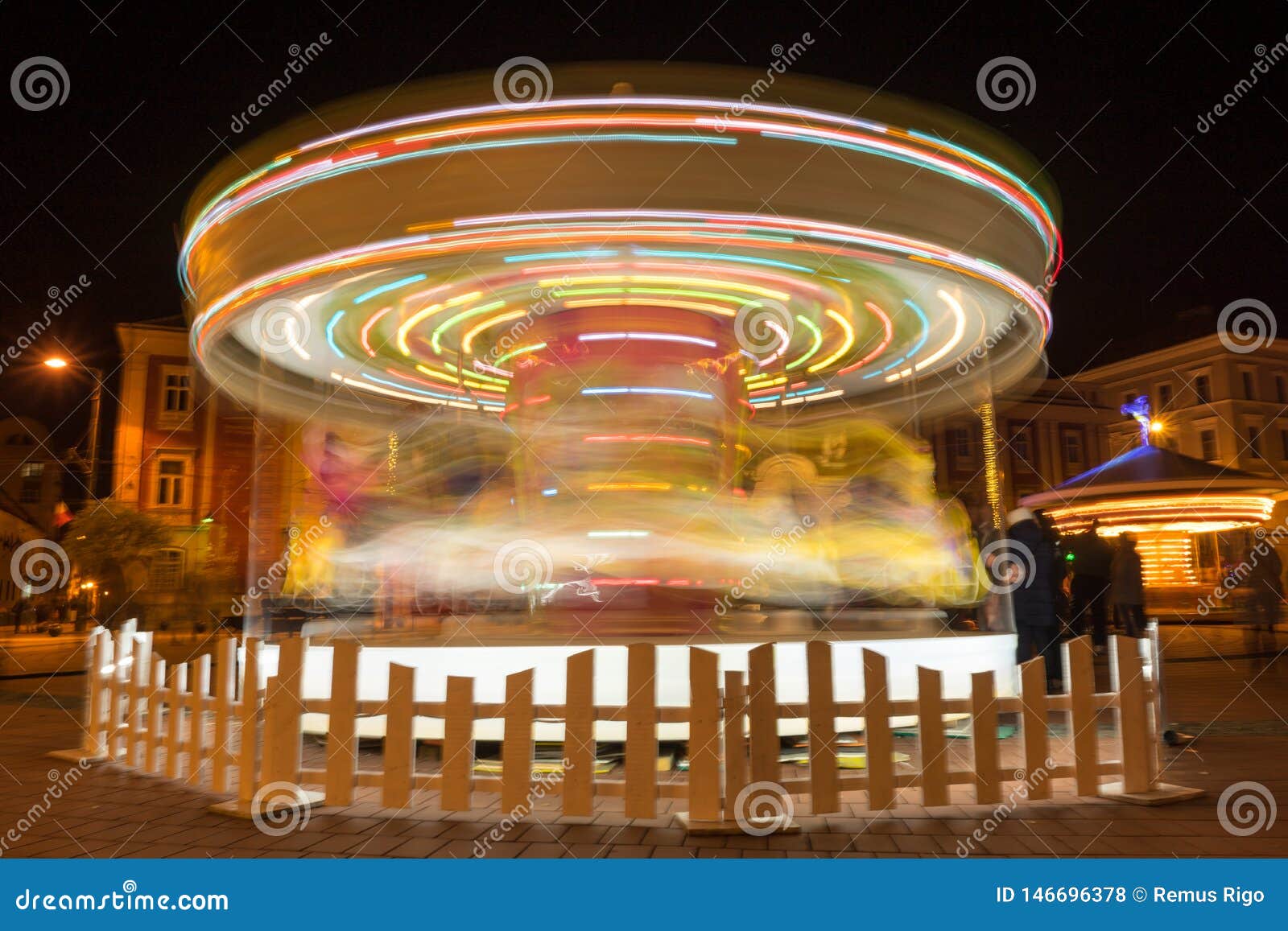 Spinning carousel for kids stock photo. Image of people - 146696378