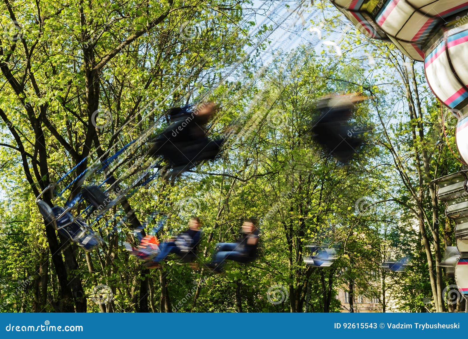 A Spinning Carousel in the Park Stock Image - Image of festival ...